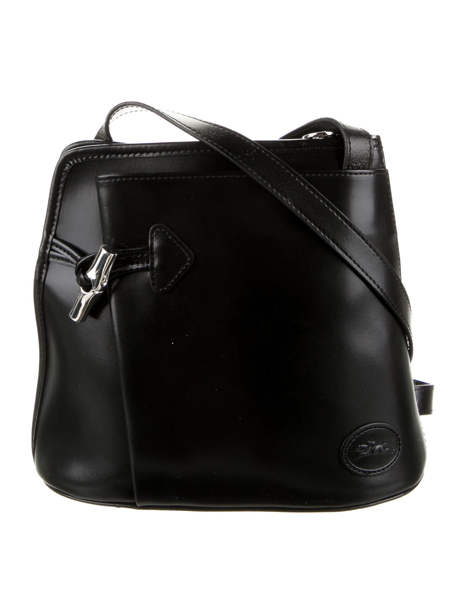Longchamp Vintage Grained Leather Shoulder Bag - Black Shoulder Bags ...
