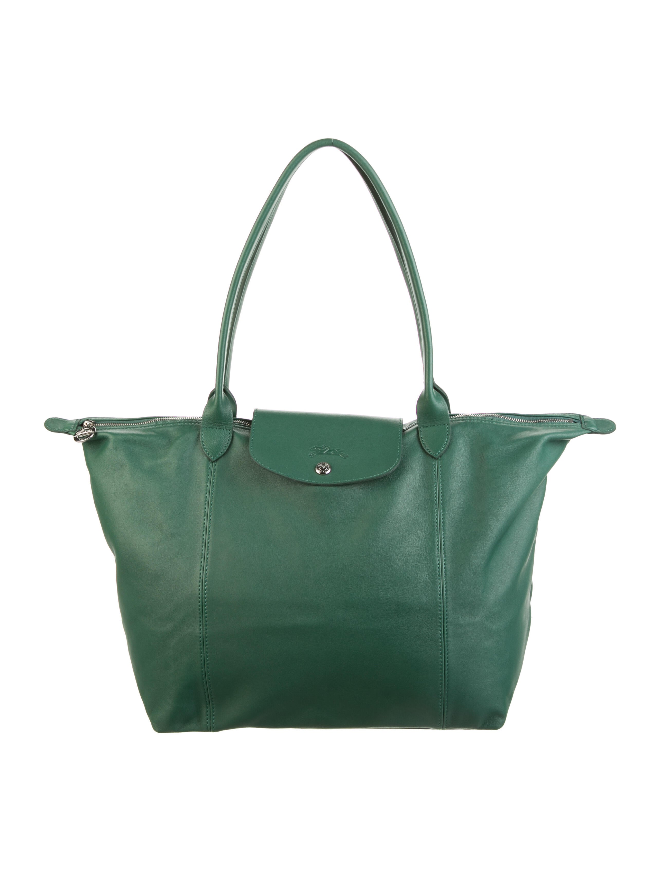 Longchamp Leather Tote Bag - Green Totes, Handbags - WL863696 | The ...