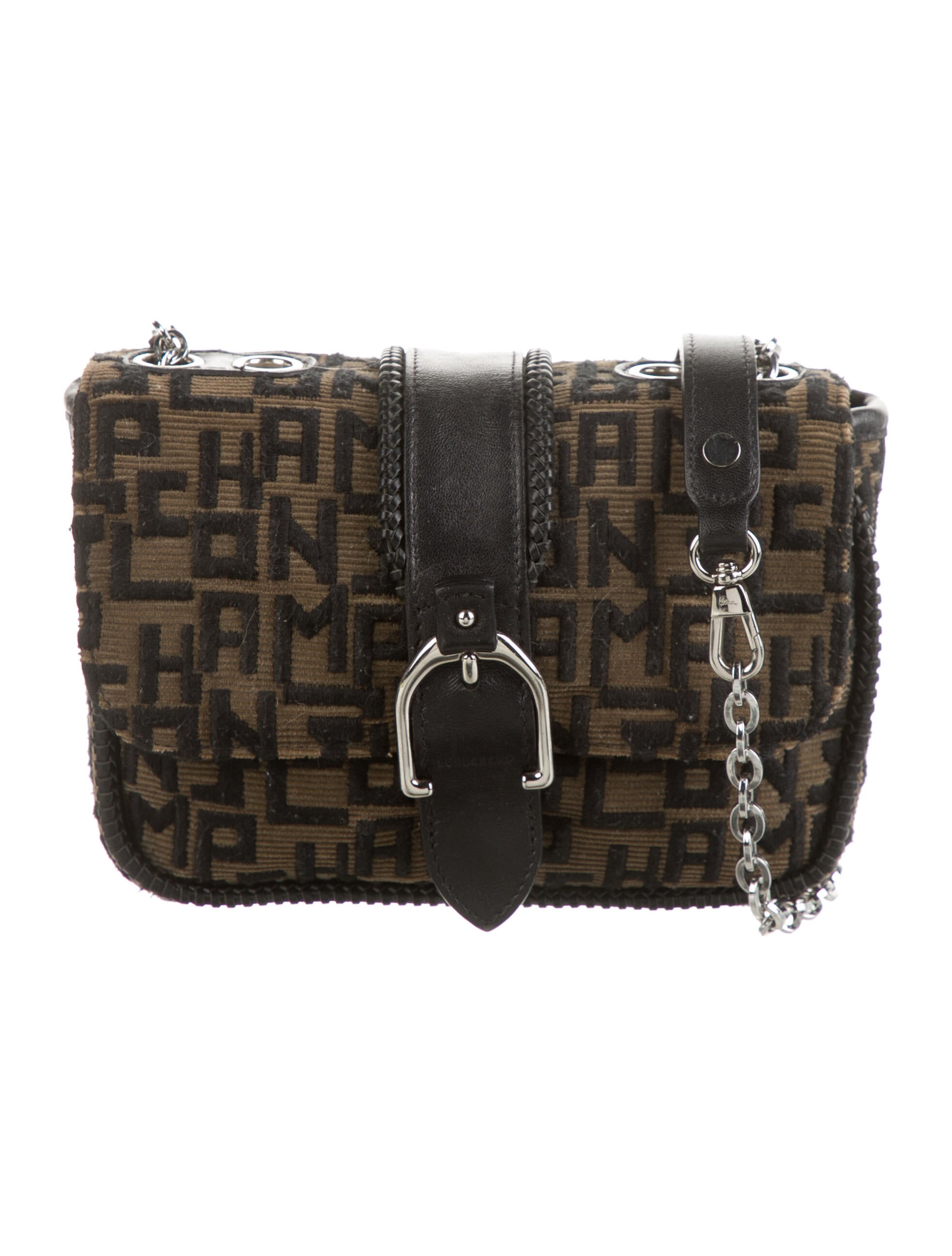 Longchamp Embroidered Monogram Crossbody Bag - Brown Crossbody Bags ...