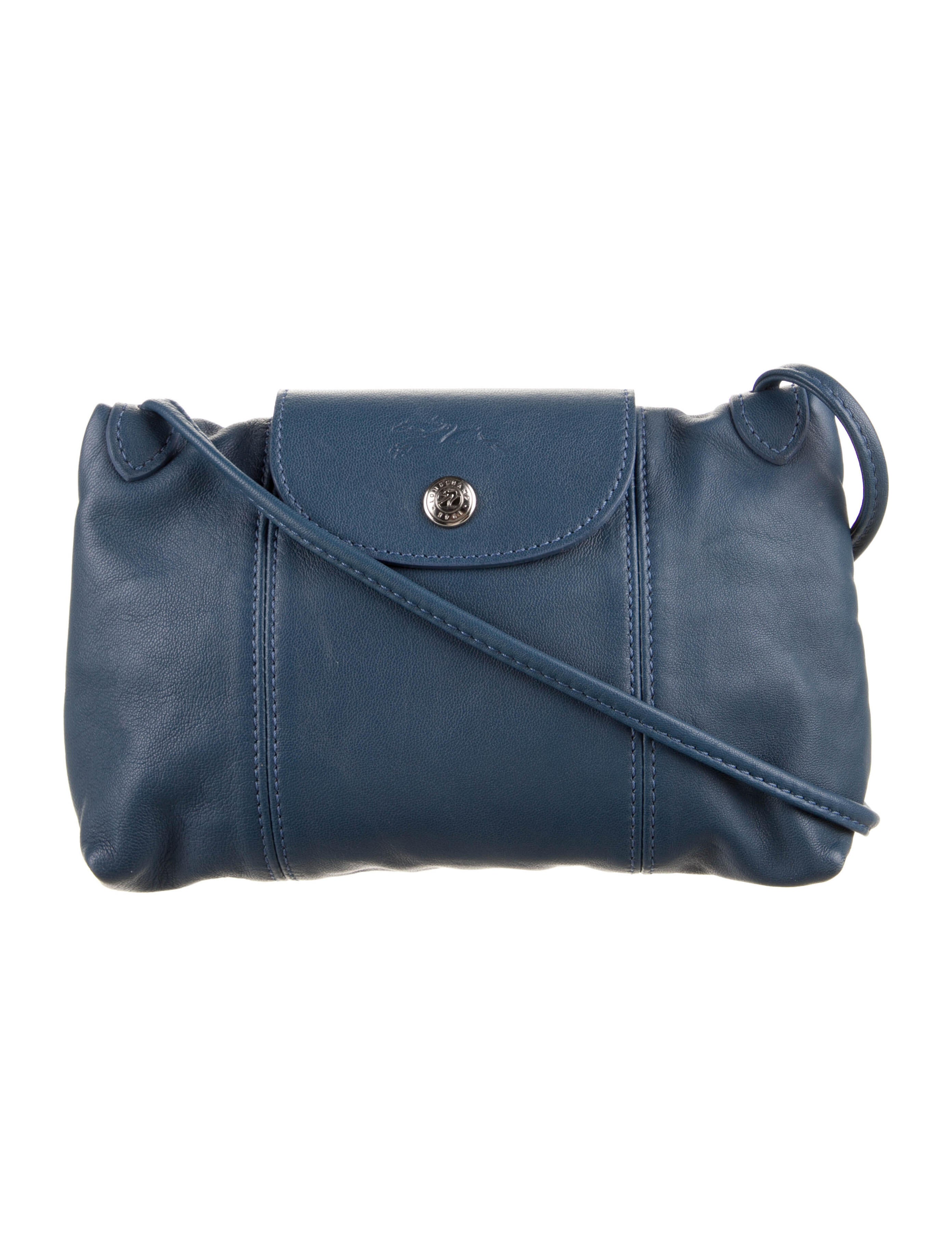 Longchamp Small Leather Crossbody Bag - Blue Crossbody Bags, Handbags ...