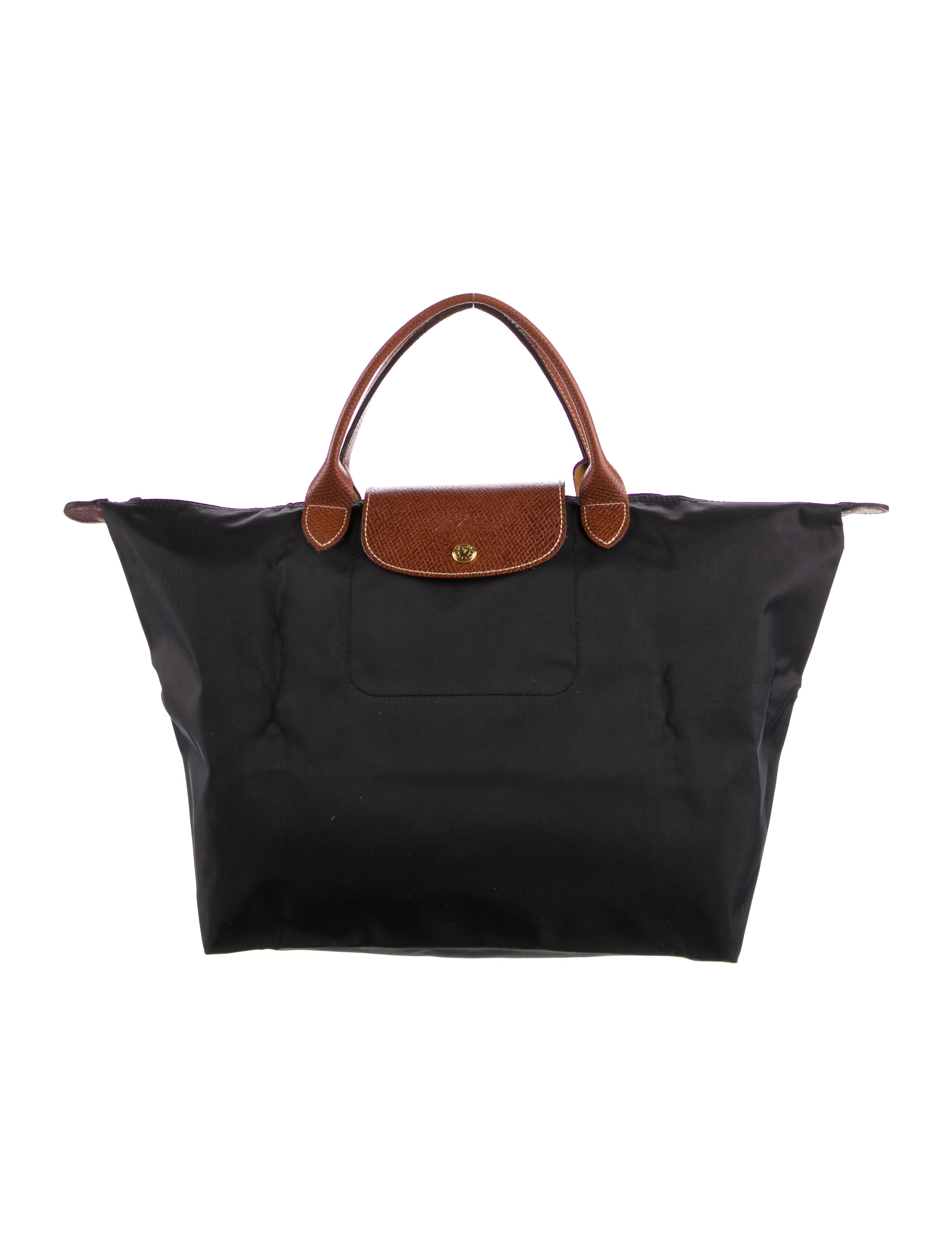 Longchamp Printed Coated Canvas Le Pliage Tote - Black Totes, Handbags ...