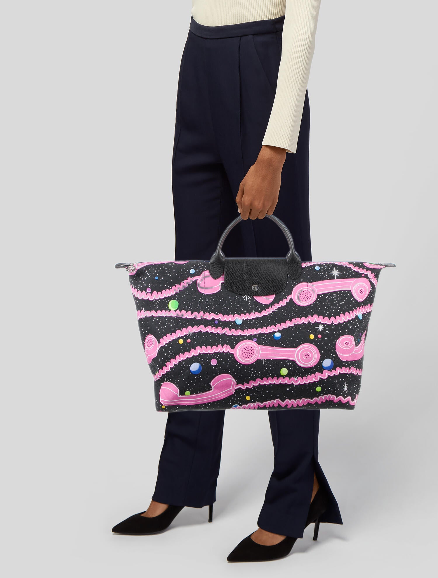 Longchamp x Jeremy Scott 'Long Distance Call' Le Pliage Travel Tote ...