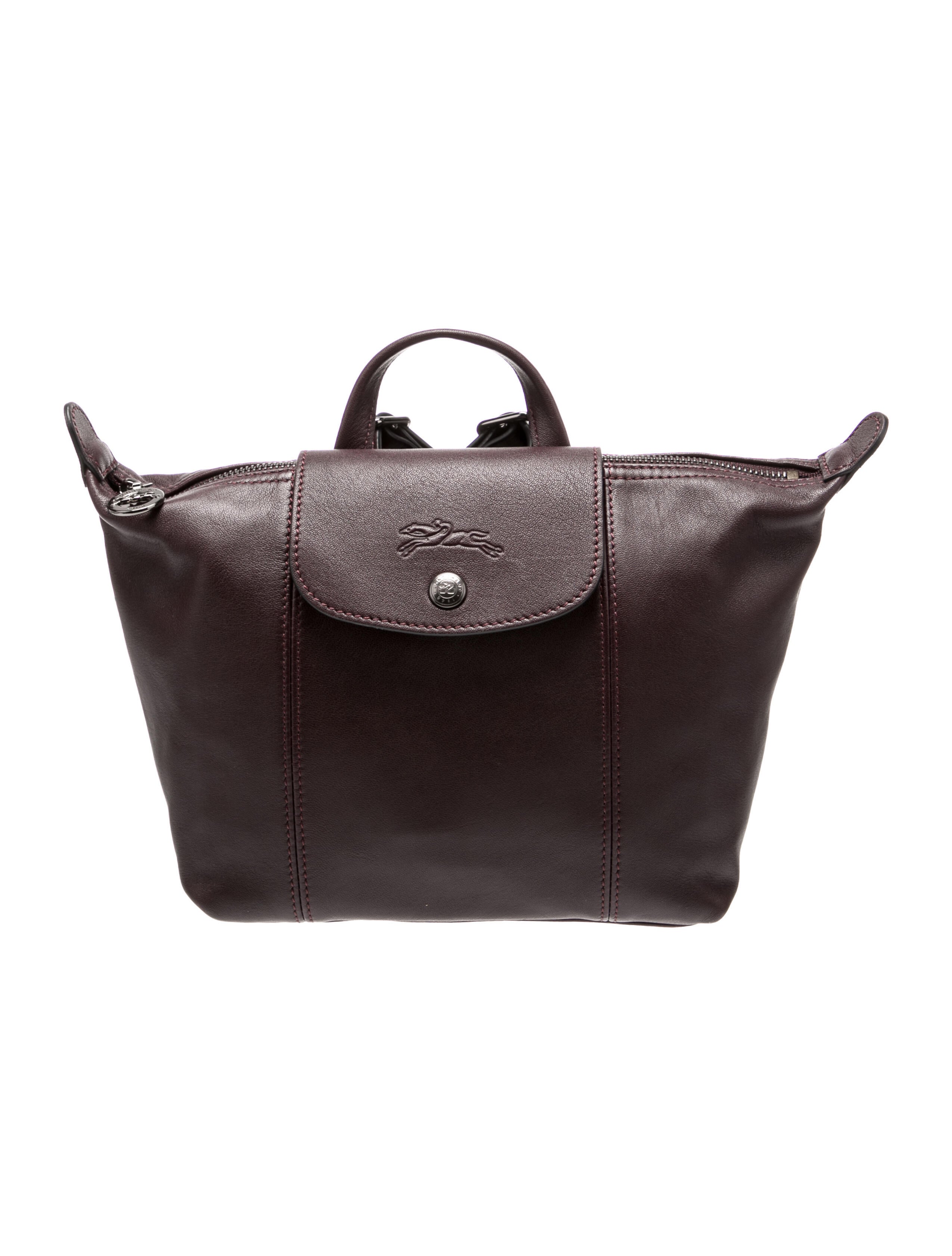 Longchamp Leather Modele Depose Backpack - Burgundy Backpacks, Handbags ...