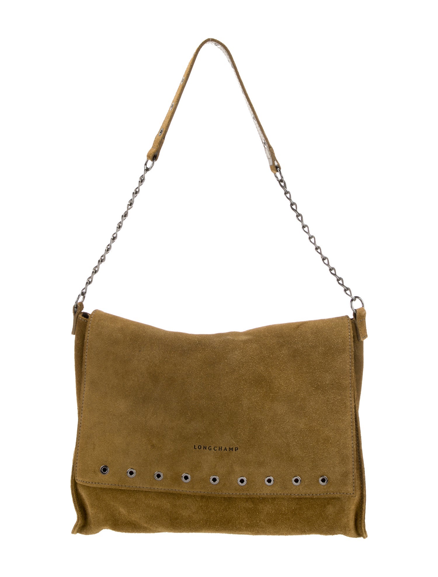 Longchamp Suede Chain Link Crossbody Bag - Brown Crossbody Bags ...
