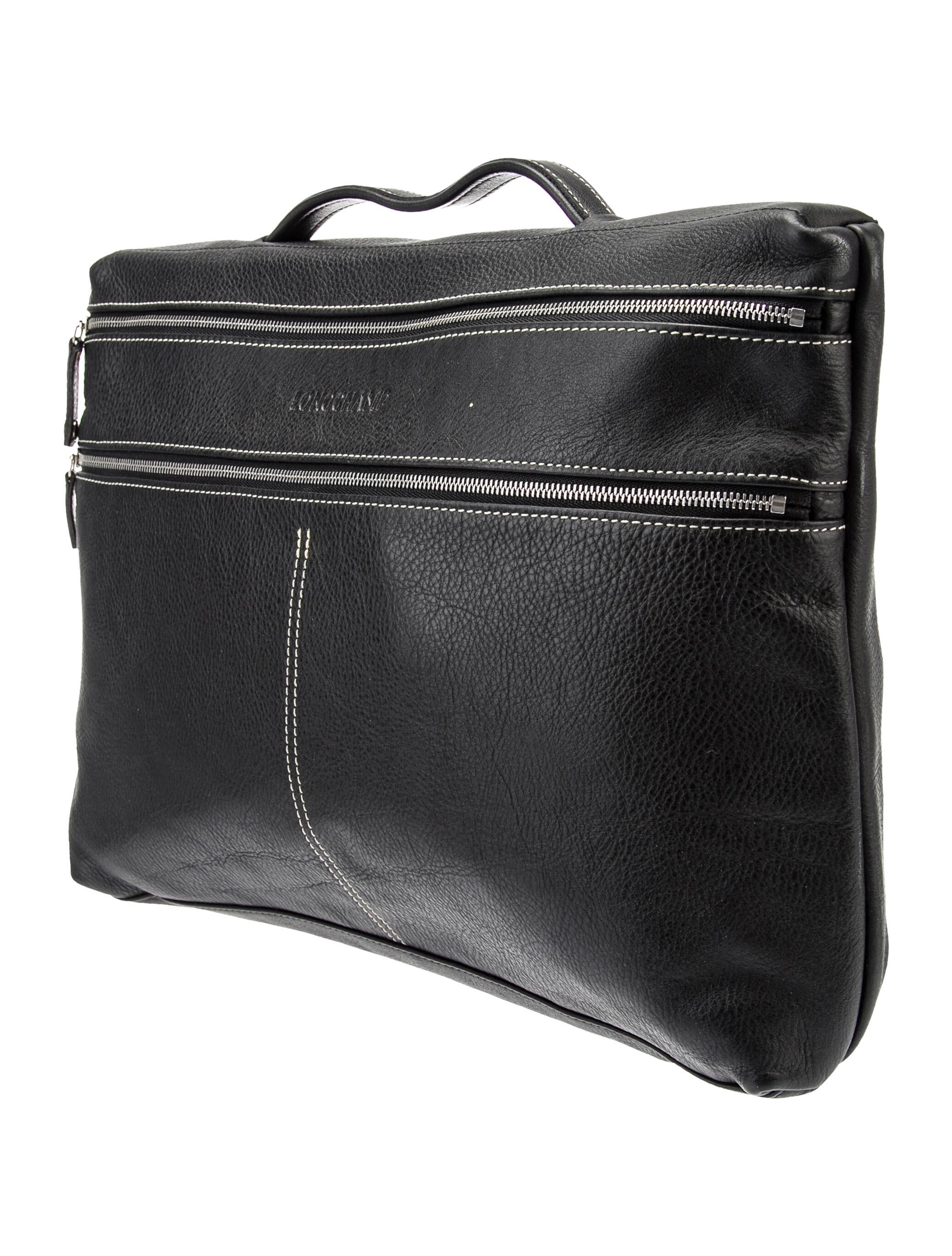 Longchamp Grained Leather Briefcase - Black Briefcases, Bags - WL867347 ...