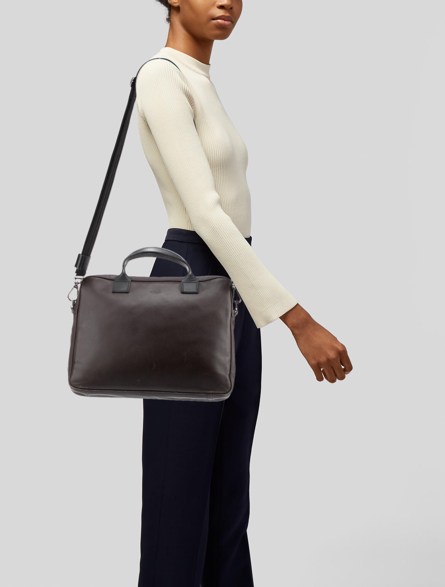 Longchamp Leather Messenger Bag - Black Messenger Bags, Bags - WL857044 ...