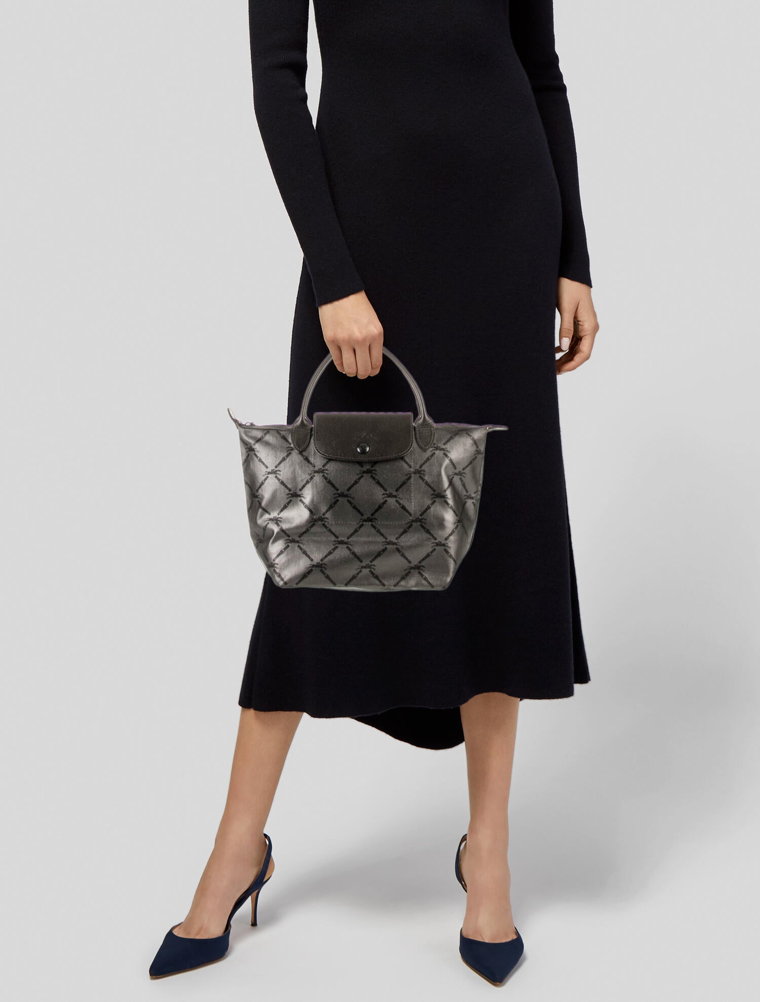 Longchamp Coated Canvas Mini Tote Bag - Grey Totes, Handbags - WL868681 ...