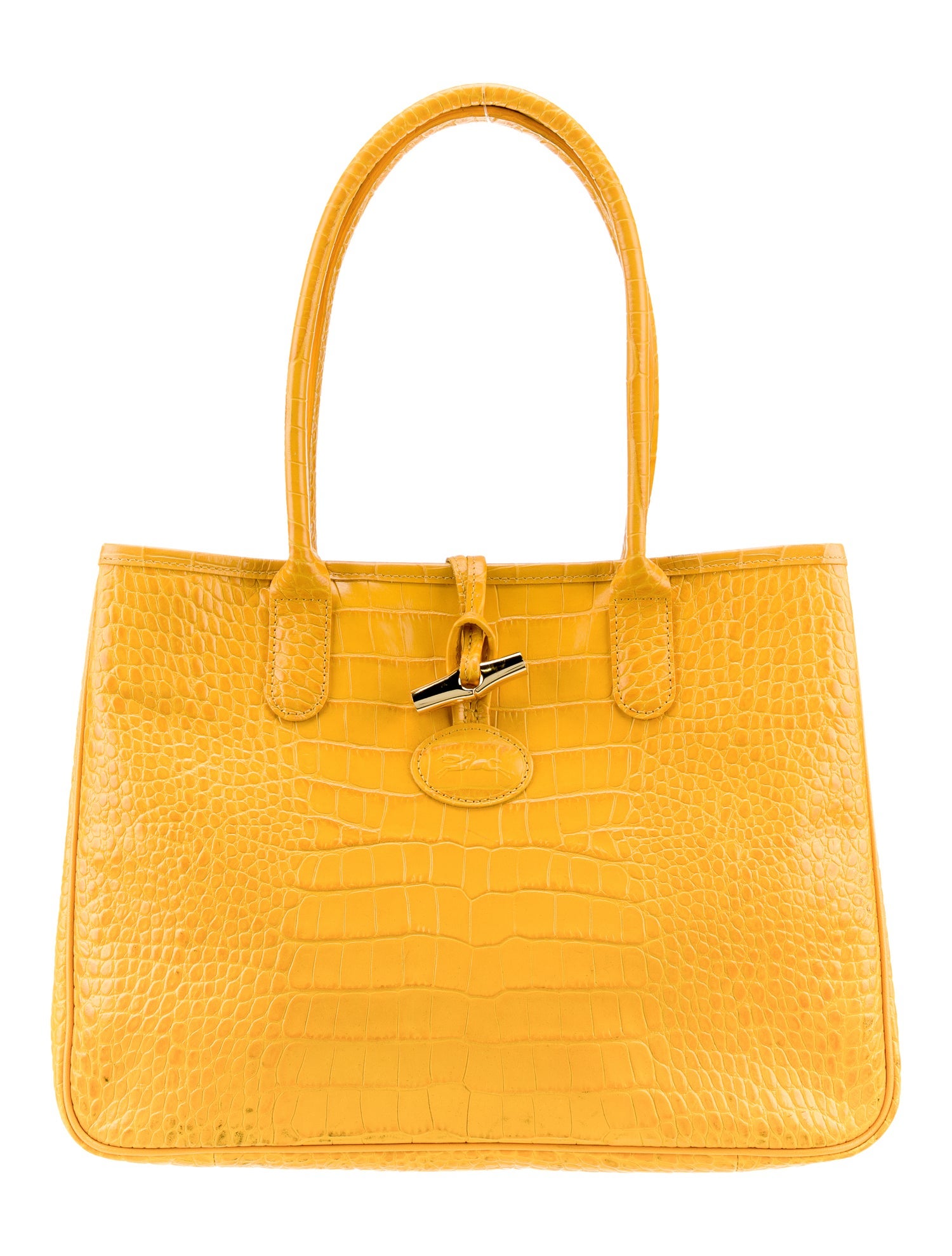 Longchamp Leather Embossed Tote Bag - Neutrals Totes, Handbags ...