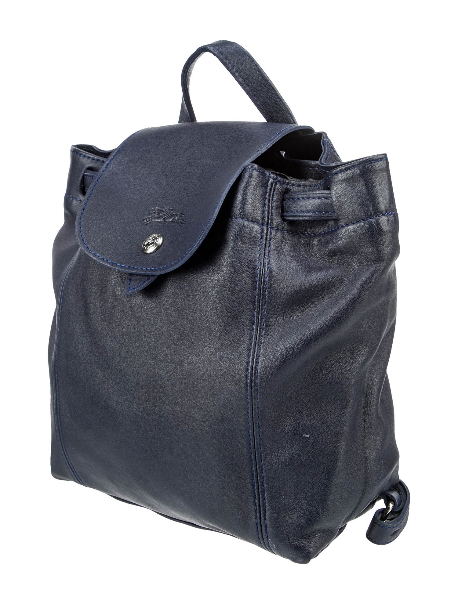 Longchamp Leather Le Pliage Backpack - Blue Backpacks, Handbags ...