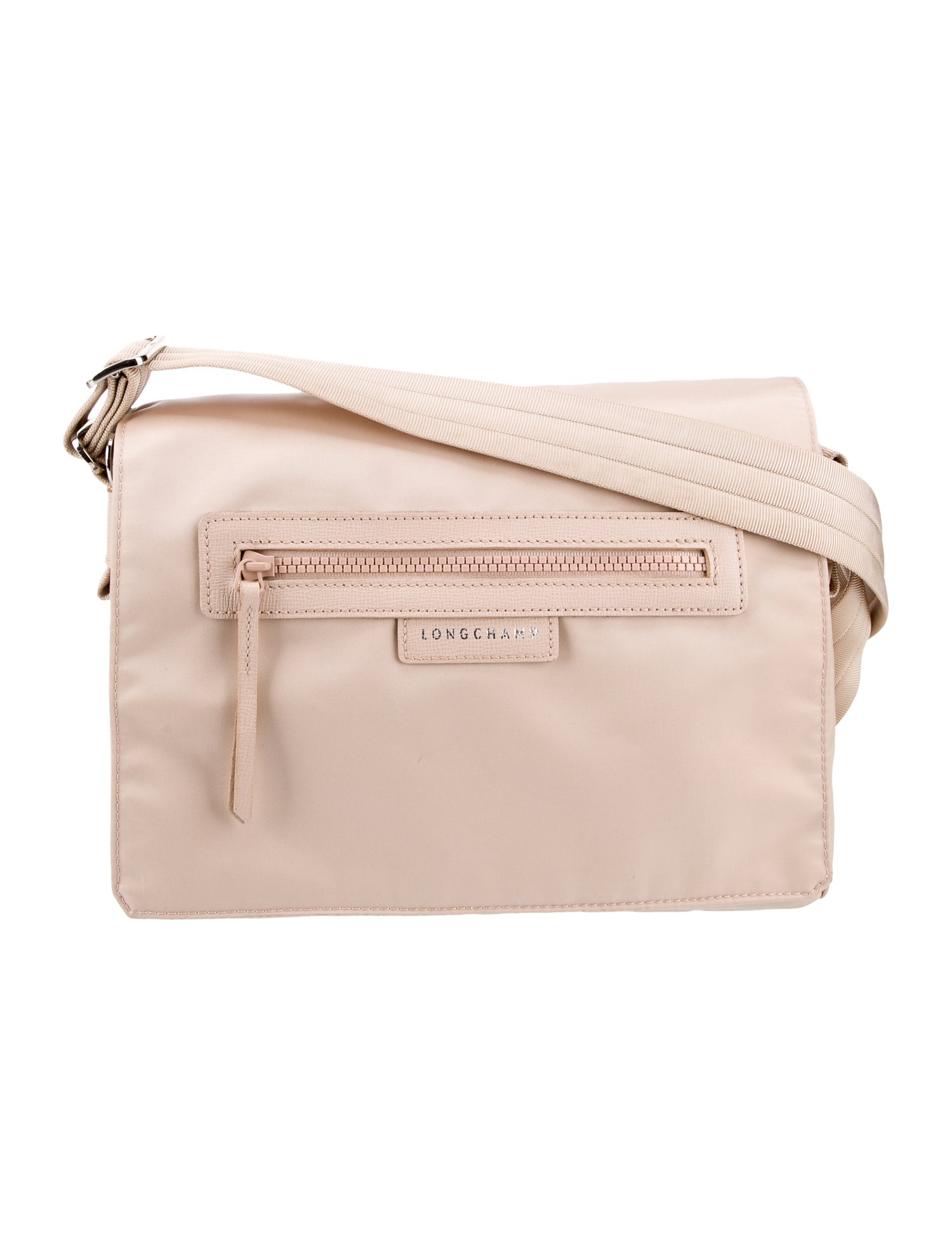 Longchamp Nylon Flap Messenger Bag - Neutrals Crossbody Bags, Handbags ...