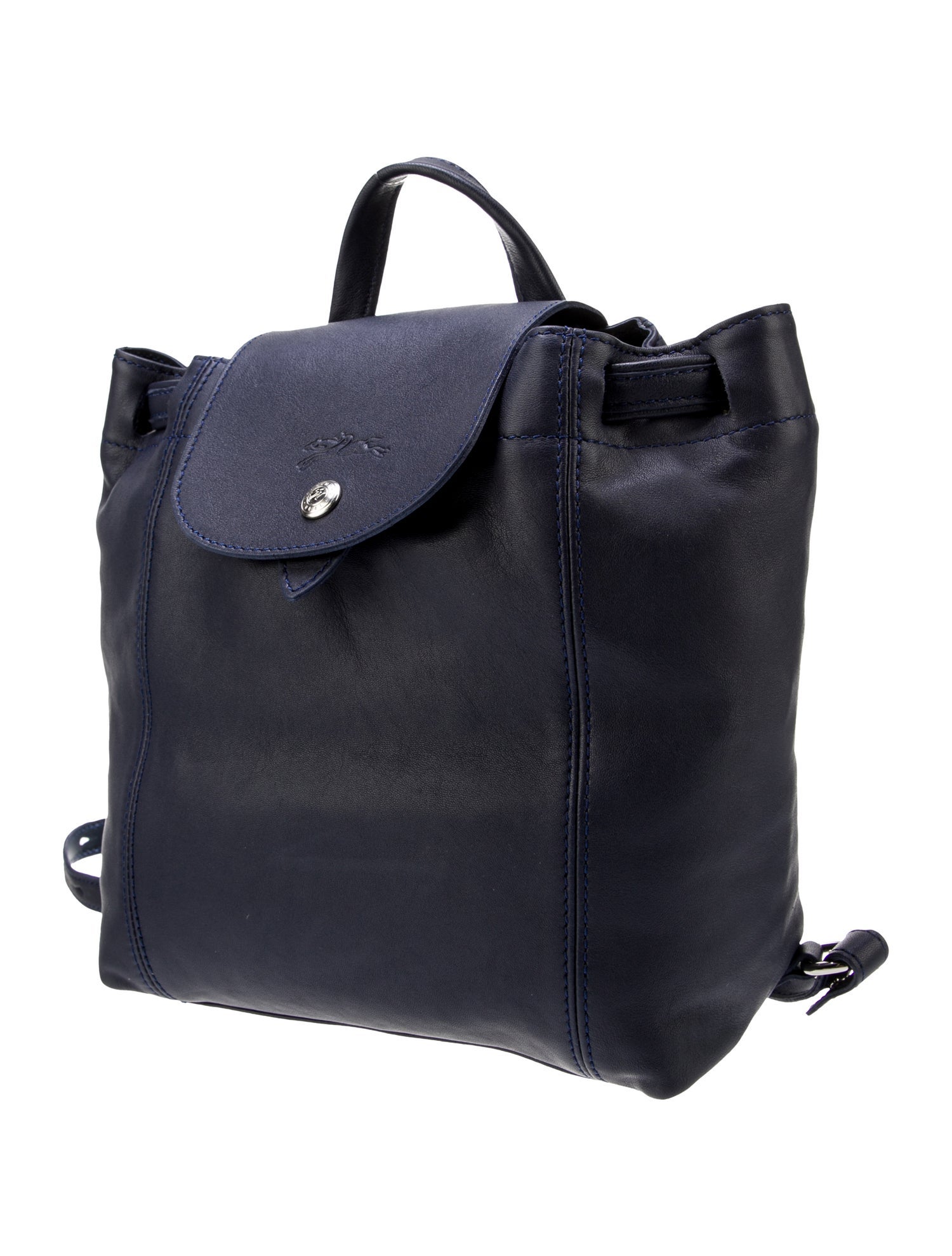 Longchamp Leather Le Pliage Backpack - Blue Backpacks, Handbags ...