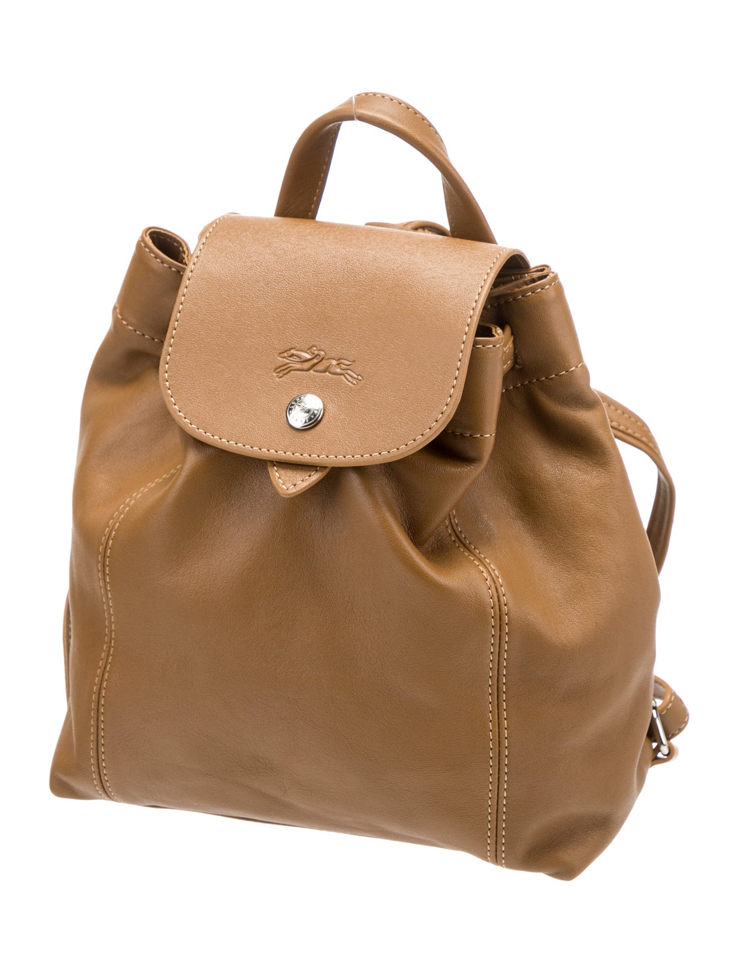 Longchamp Leather Le Pliage Backpack - Brown Backpacks, Handbags ...