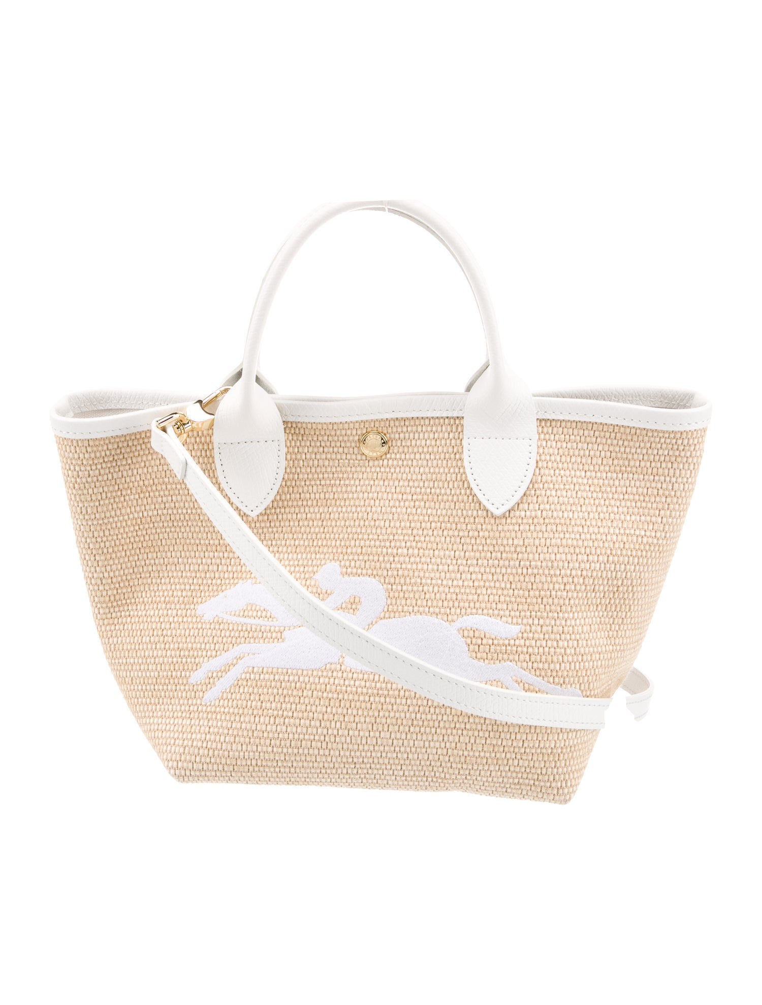 Longchamp Raffia Logo Tote - White Totes, Handbags - WL871058 | The ...