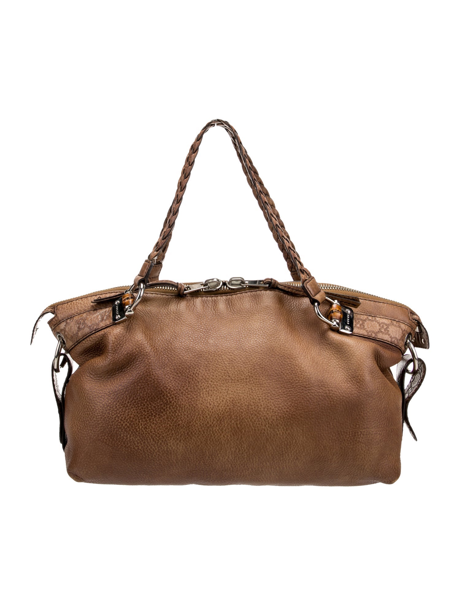 Longchamp Patent Leather Trimmed Handle Bag - Neutrals Handle Bags ...