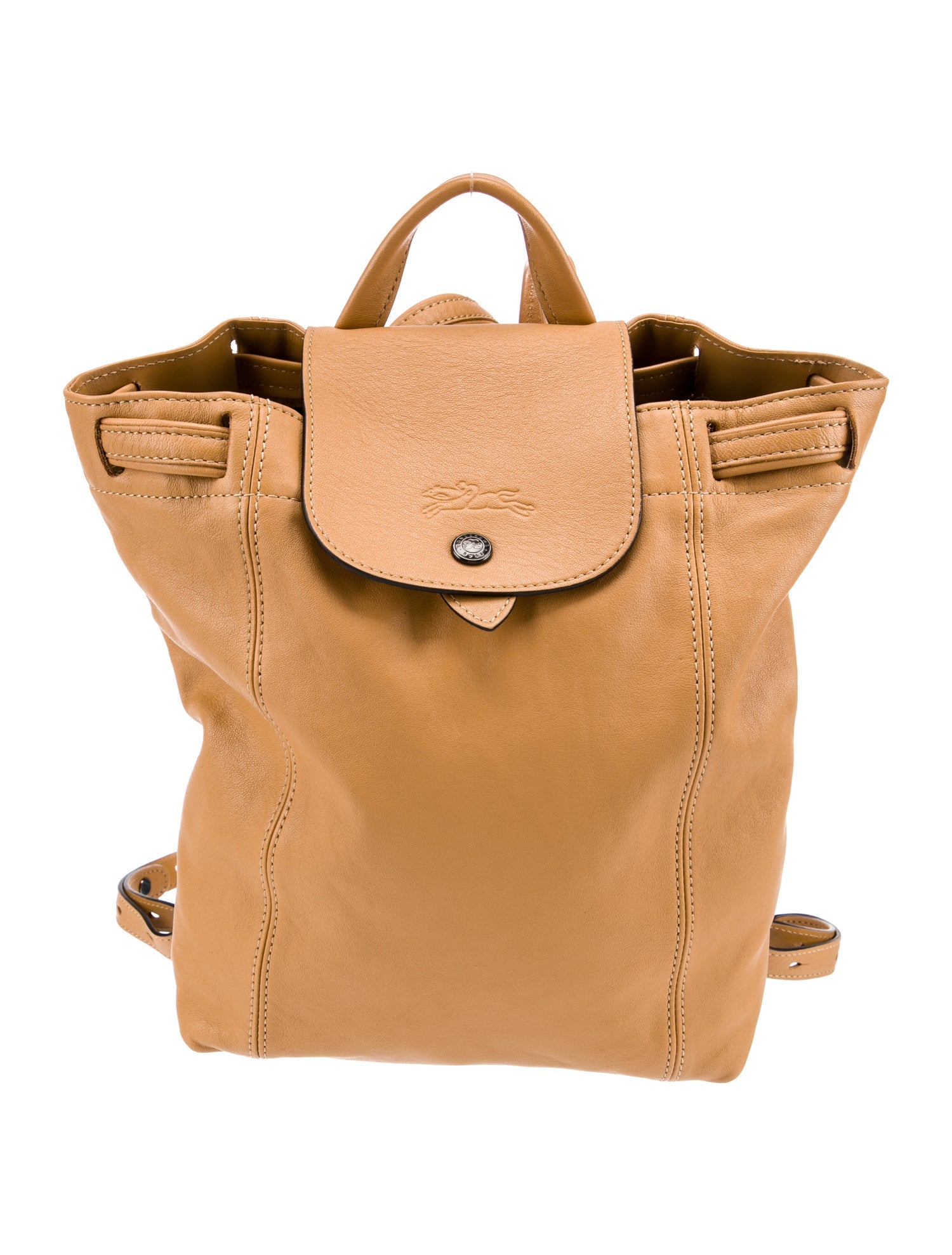 Longchamp Le Pliage Leather Backpack - Brown Backpacks, Handbags ...