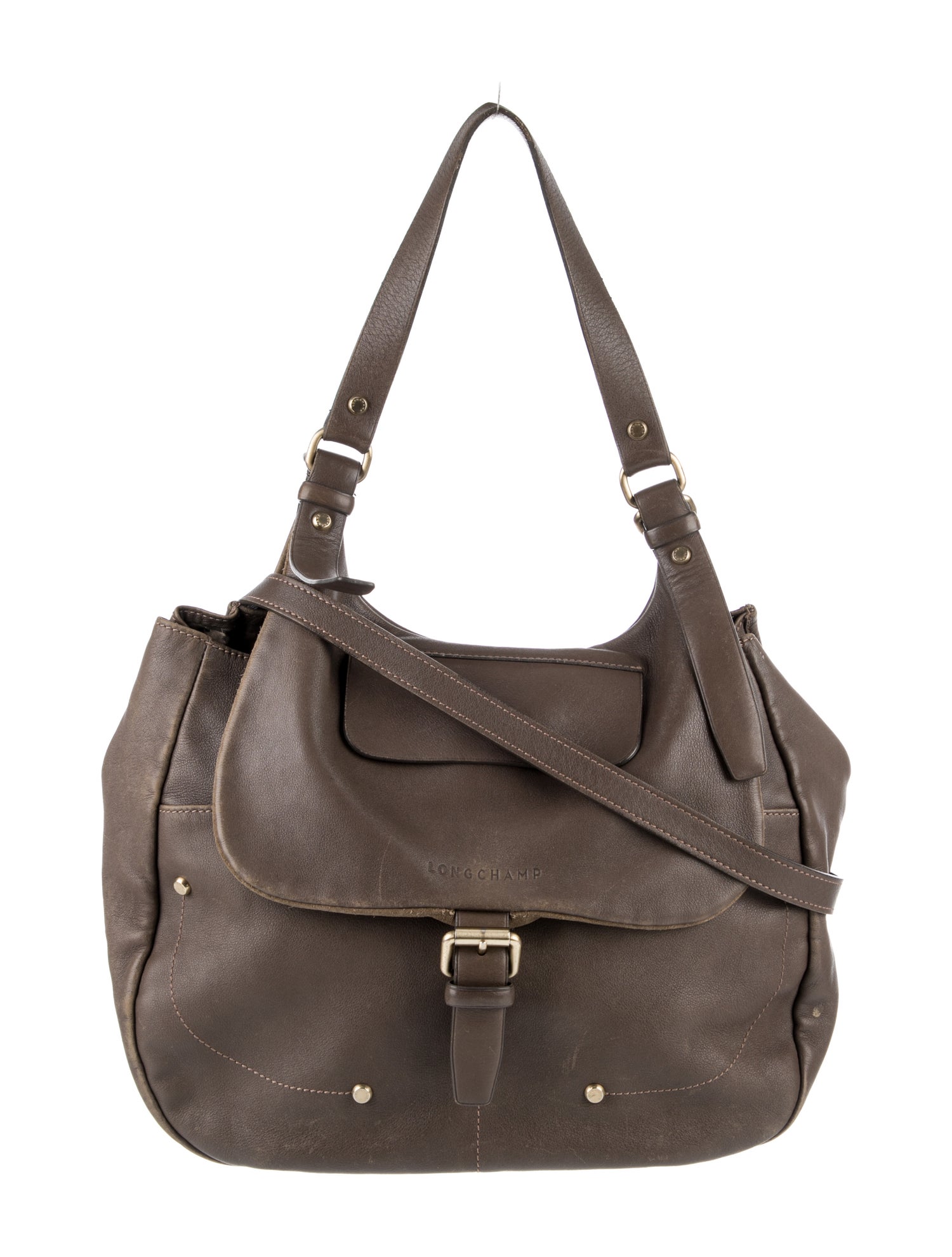 Longchamp Leather Shoulder Bag - Neutrals Crossbody Bags, Handbags ...