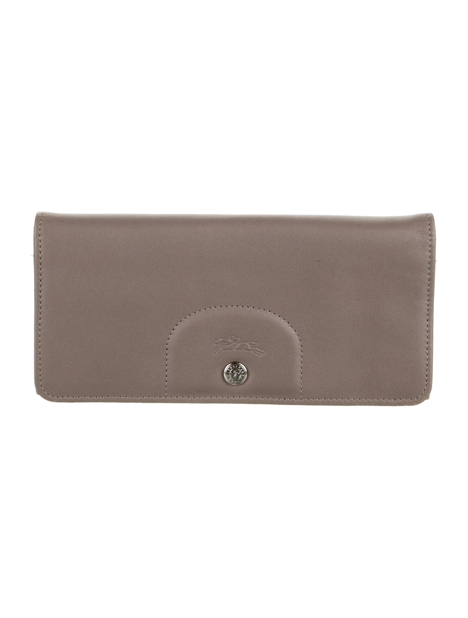 Longchamp Leather Continental Wallet - Grey Wallets, Accessories ...