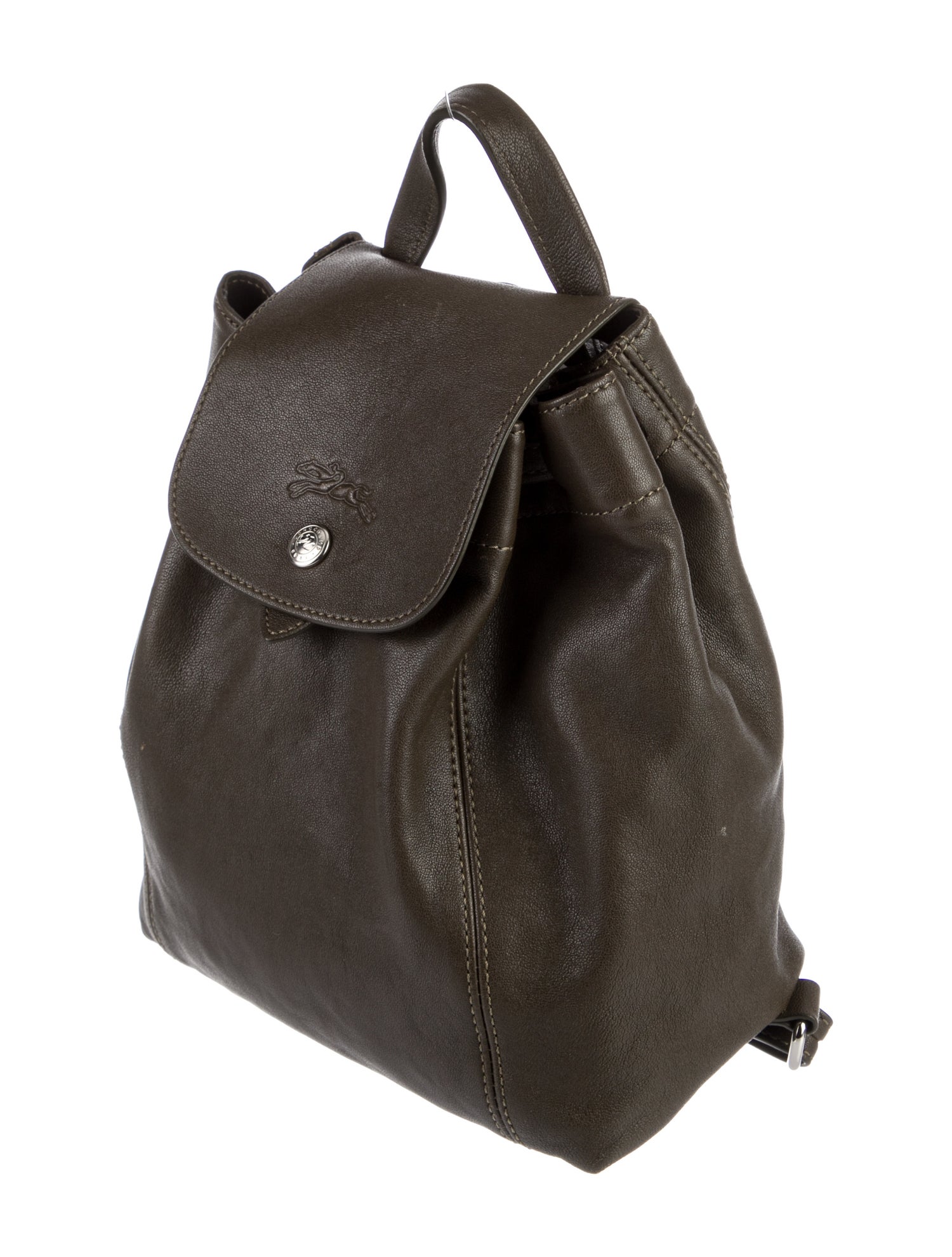 Longchamp Leather Le Pliage Backpack - Blue Backpacks, Handbags ...