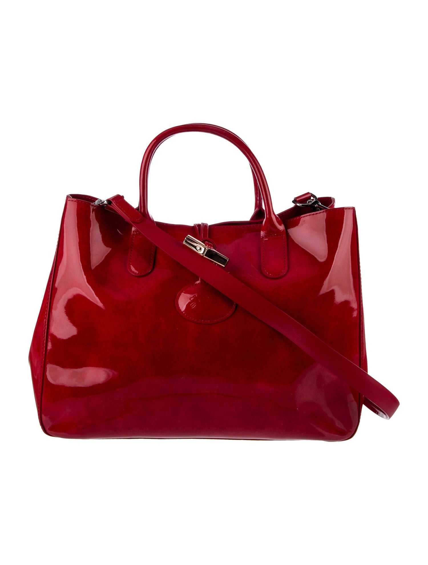 Longchamp Patent Leather Tote Bag - Red Totes, Handbags - WL873230 ...