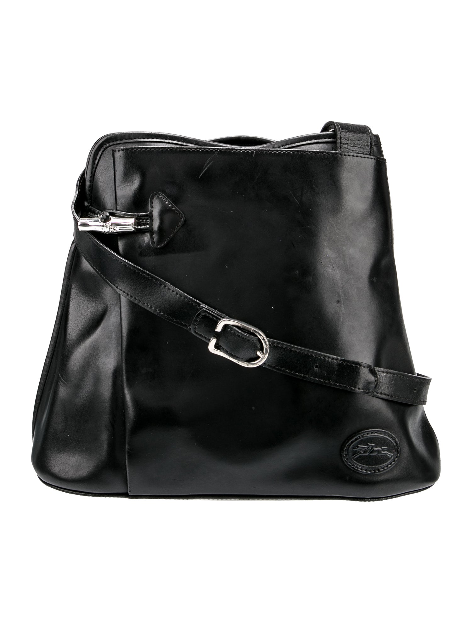 Longchamp Vintage Leather Shoulder Bag - Black Shoulder Bags, Handbags ...