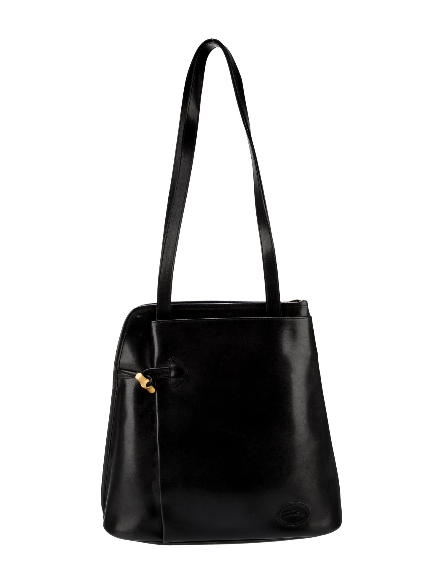 Longchamp Solid Leather Shoulder Bag - Black Shoulder Bags, Handbags ...