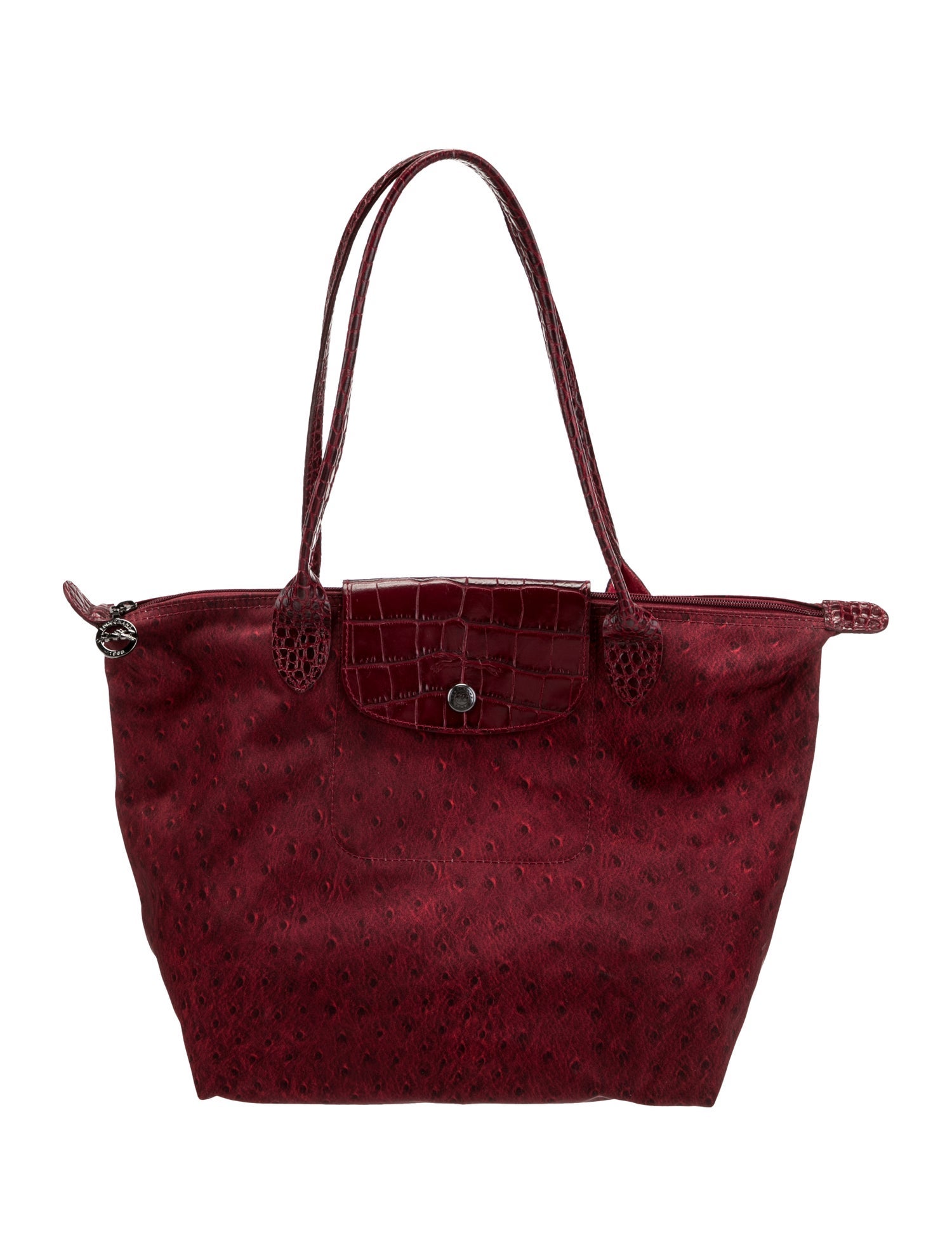 Longchamp Nylon Leather-Trimmed Shoulder Bag - Red Shoulder Bags ...