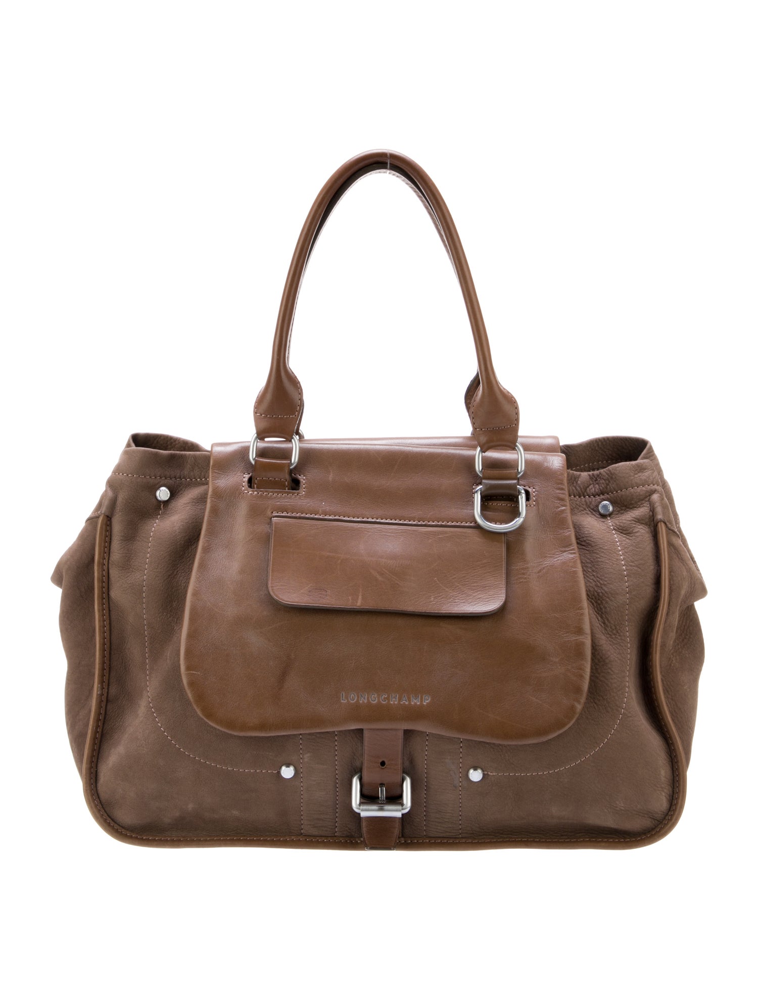 Longchamp Suede Top Handle Bag - Brown Handle Bags, Handbags - WL874297 ...