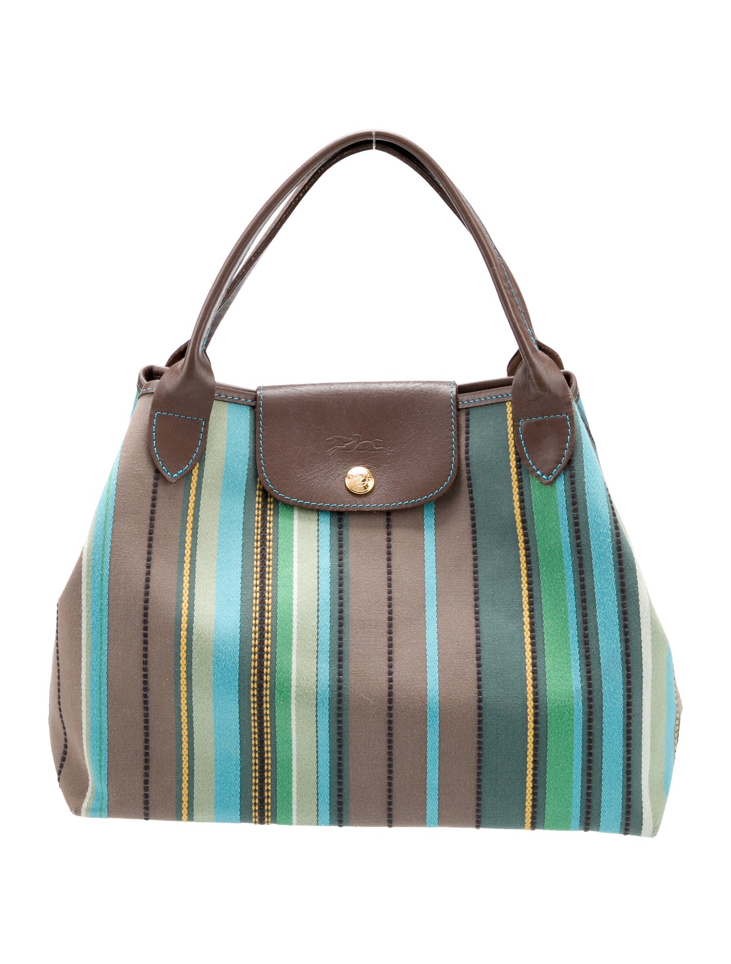 Longchamp Striped Tote Bag - Green Totes, Handbags - WL874411 | The ...