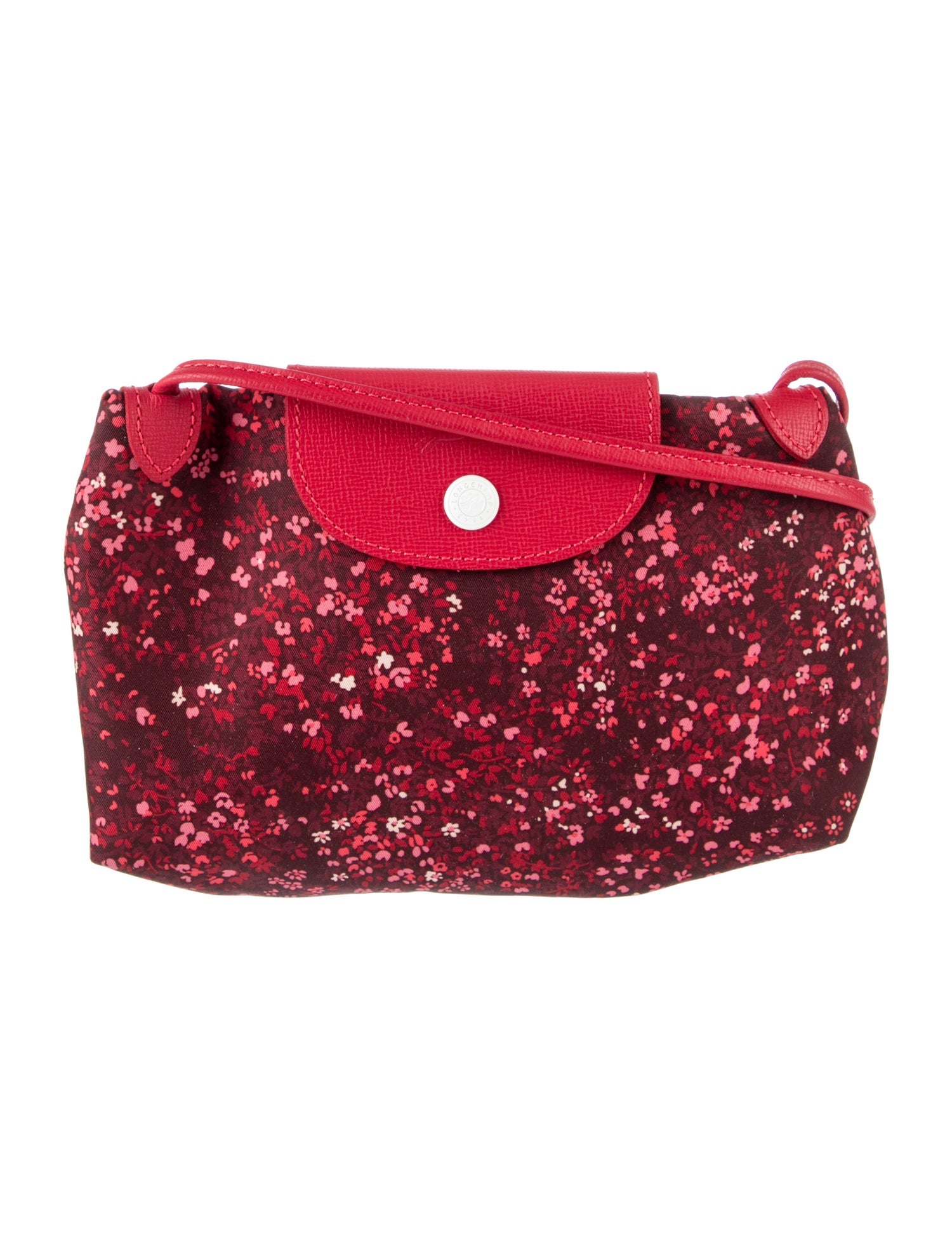 Longchamp Floral Printed Crossbody Bag - Red Crossbody Bags, Handbags ...