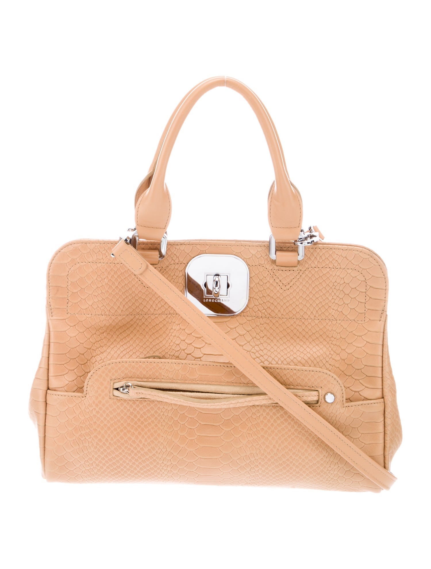 Longchamp Embossed Handle Bag - Brown Handle Bags, Handbags - WL876278 ...