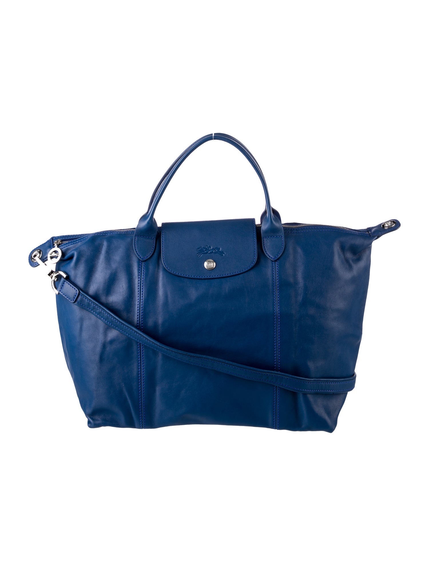 Longchamp Leather Top Handle Bag - Blue Handle Bags, Handbags ...