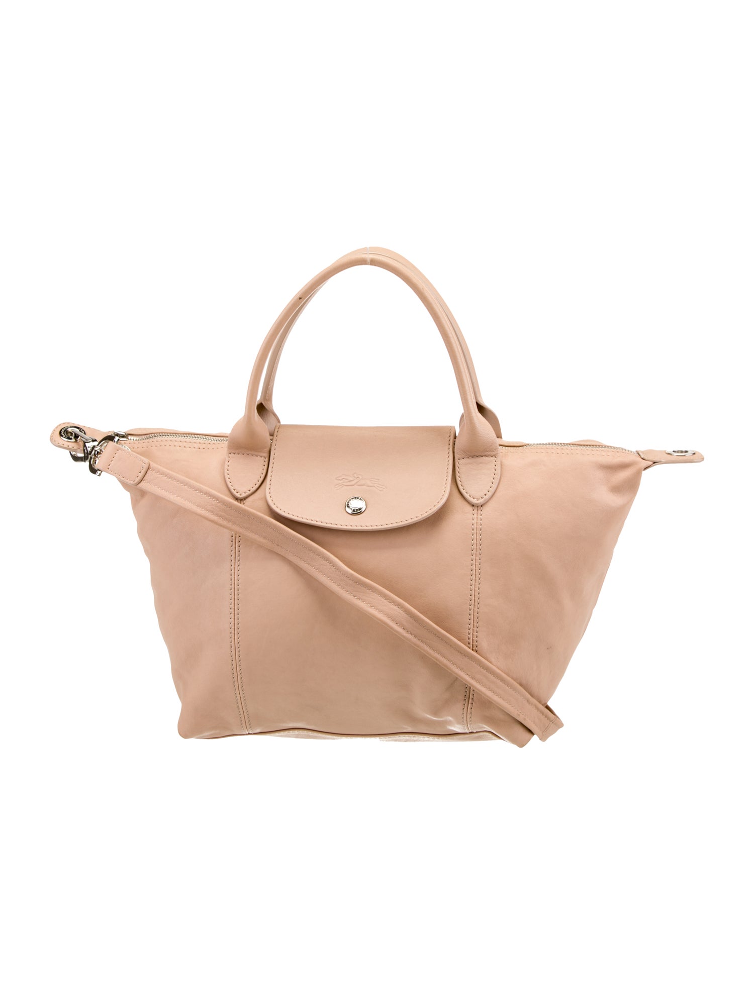 Longchamp Leather Top Handle Bag - Neutrals Handle Bags, Handbags ...