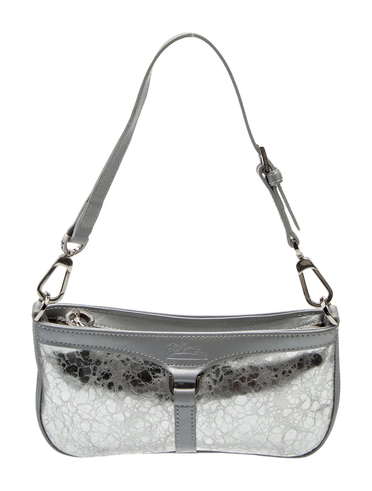 Longchamp Leather Shoulder Bag - Silver Shoulder Bags, Handbags ...