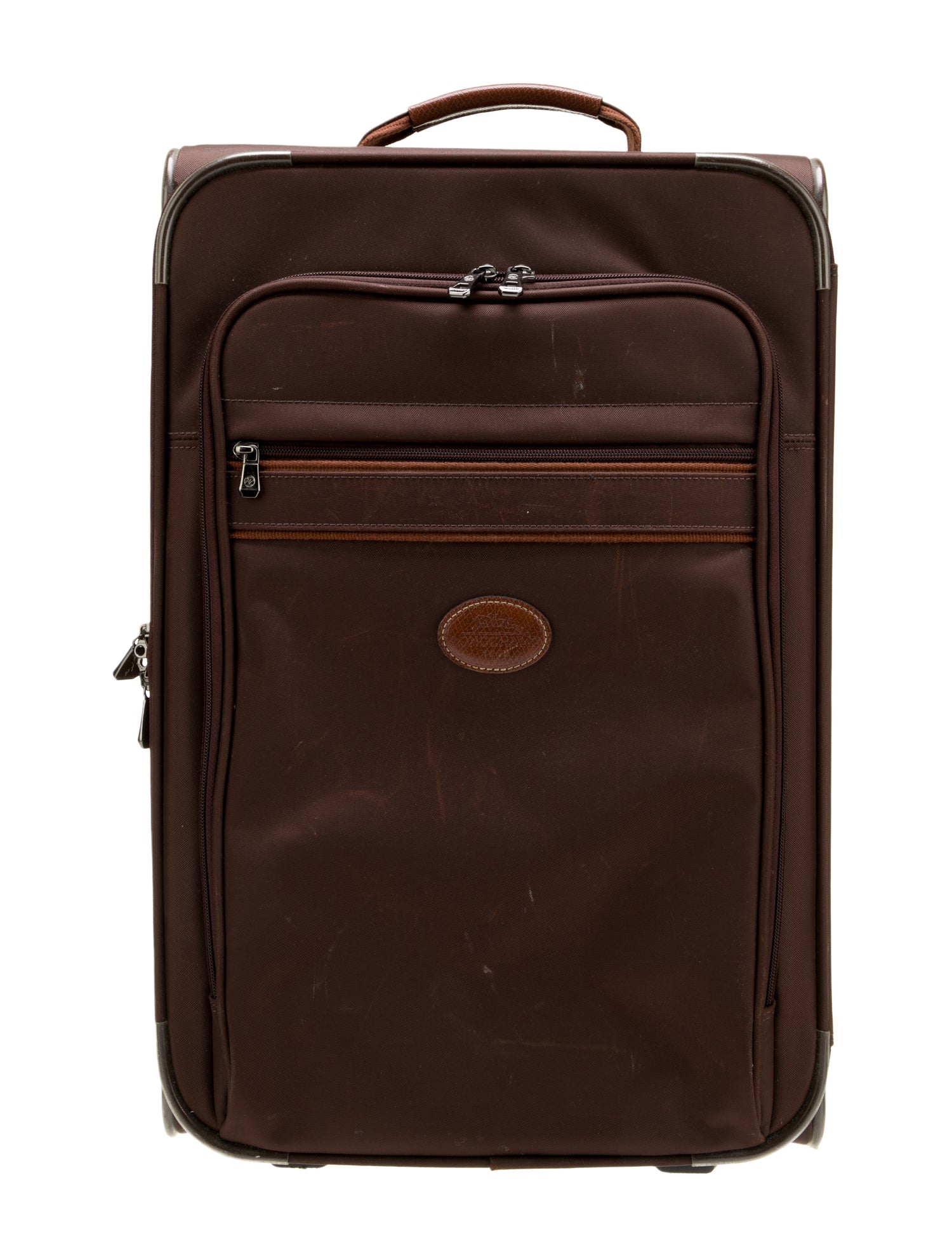 Longchamp Nylon Leather-Trimmed Suitcase - Brown Suitcases, Luggage ...