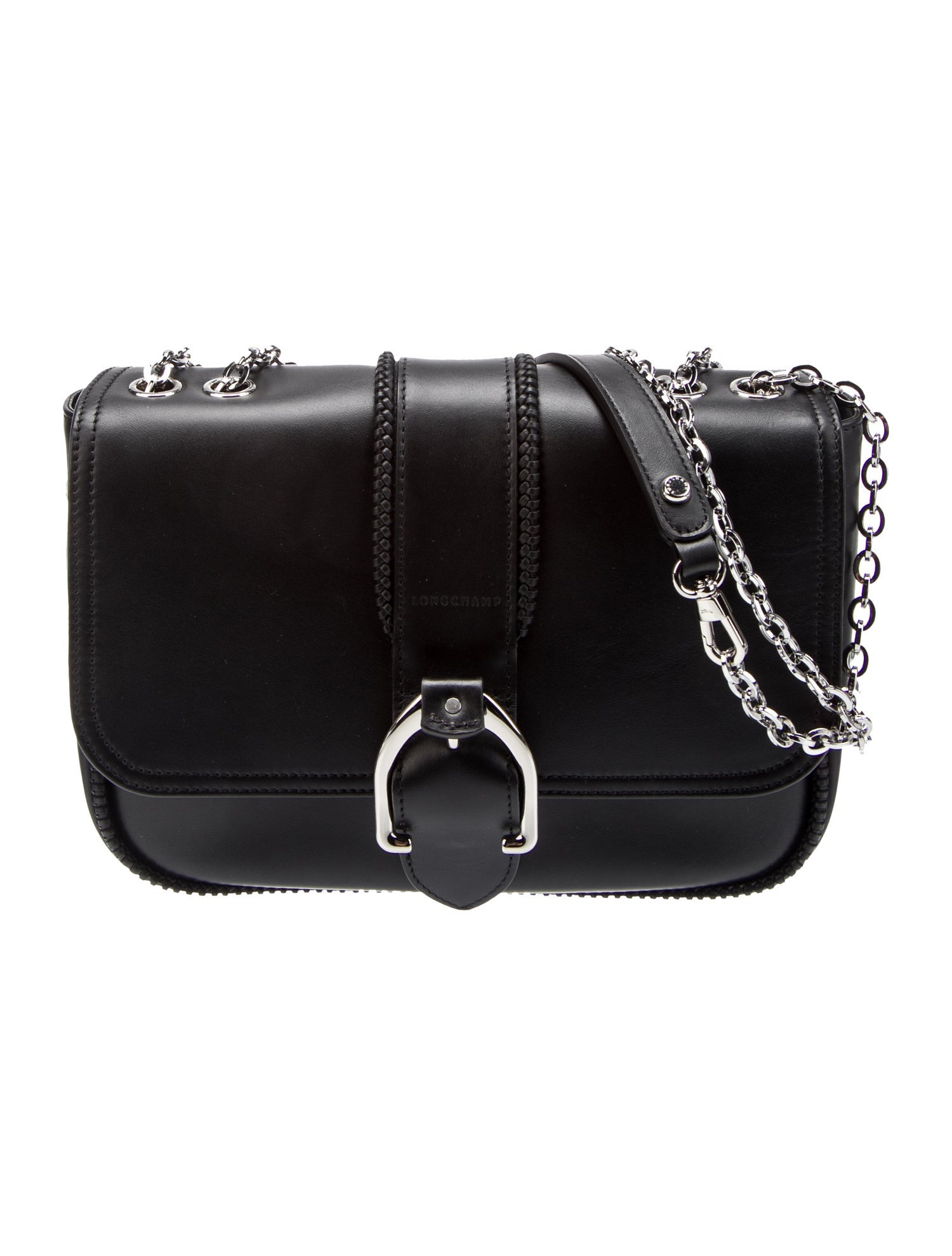 Longchamp Leather Shoulder Bag - Black Shoulder Bags, Handbags ...
