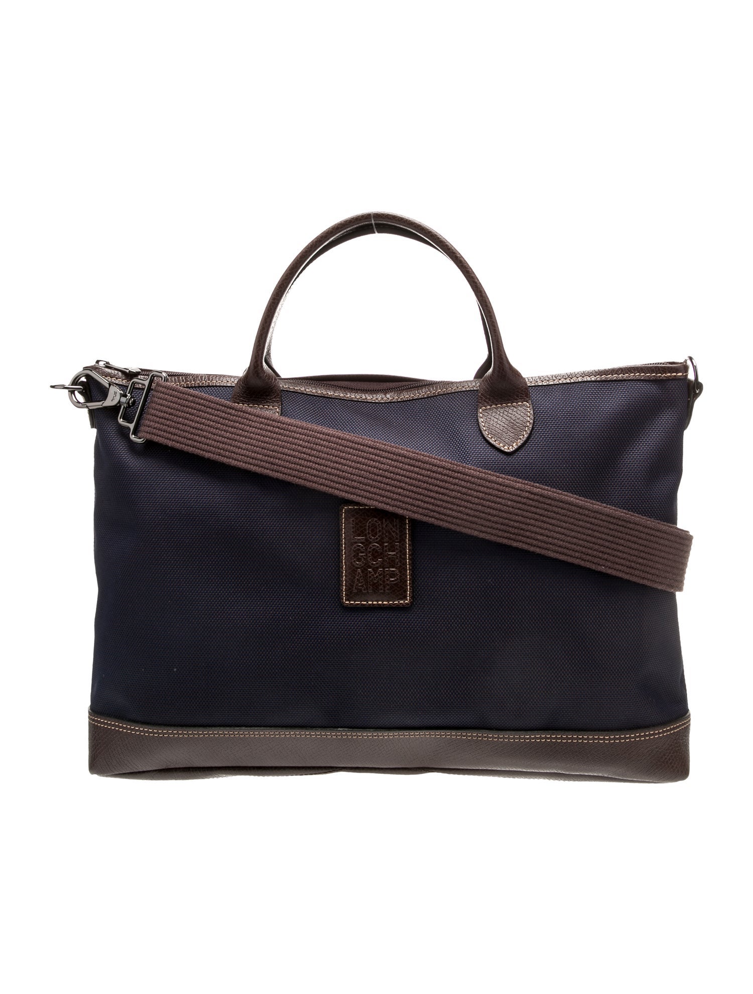 Longchamp Canvas Briefcase - Blue Crossbody Bags, Handbags - WL881011 ...
