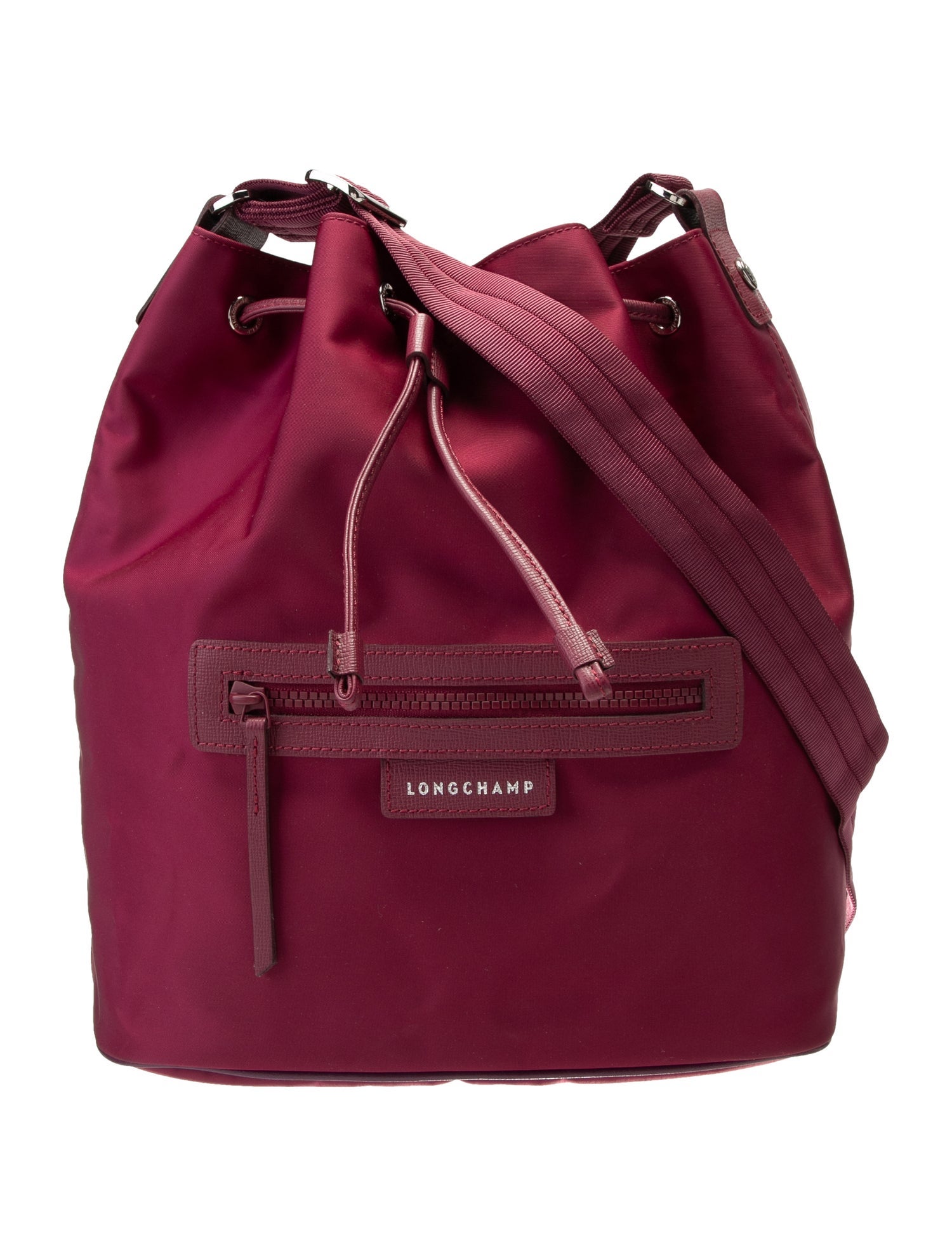 Longchamp Nylon Bucket Bag - Burgundy Bucket Bags, Handbags - WL881743 | The RealReal