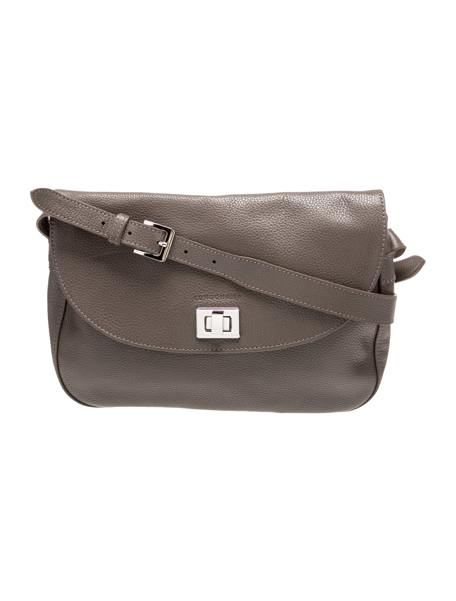 Longchamp Leather Crossbody Bag - Grey Crossbody Bags, Handbags ...