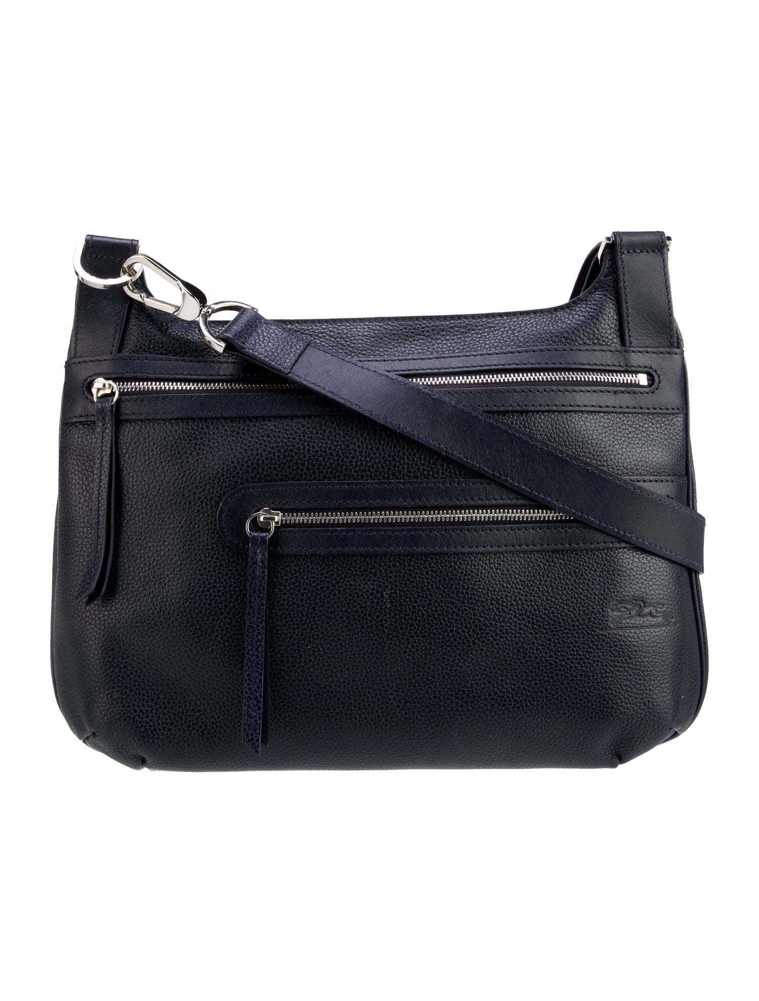 Longchamp Leather Messenger Bag - Blue Crossbody Bags, Handbags ...