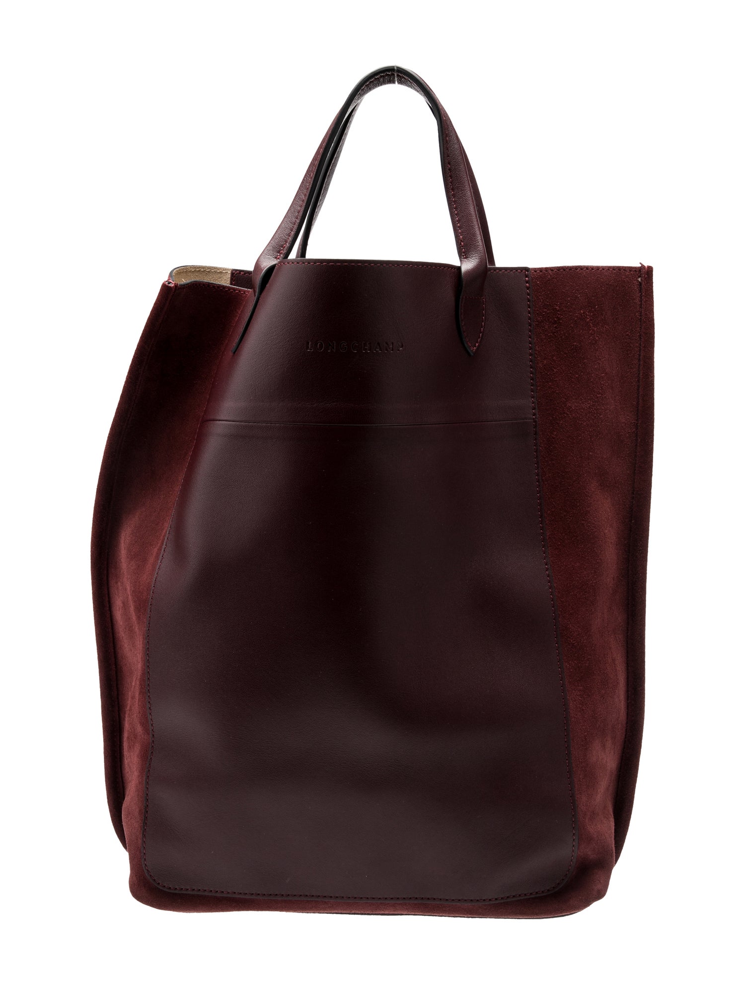 Longchamp Suede Tote - Burgundy Totes, Handbags - WL882212 | The RealReal