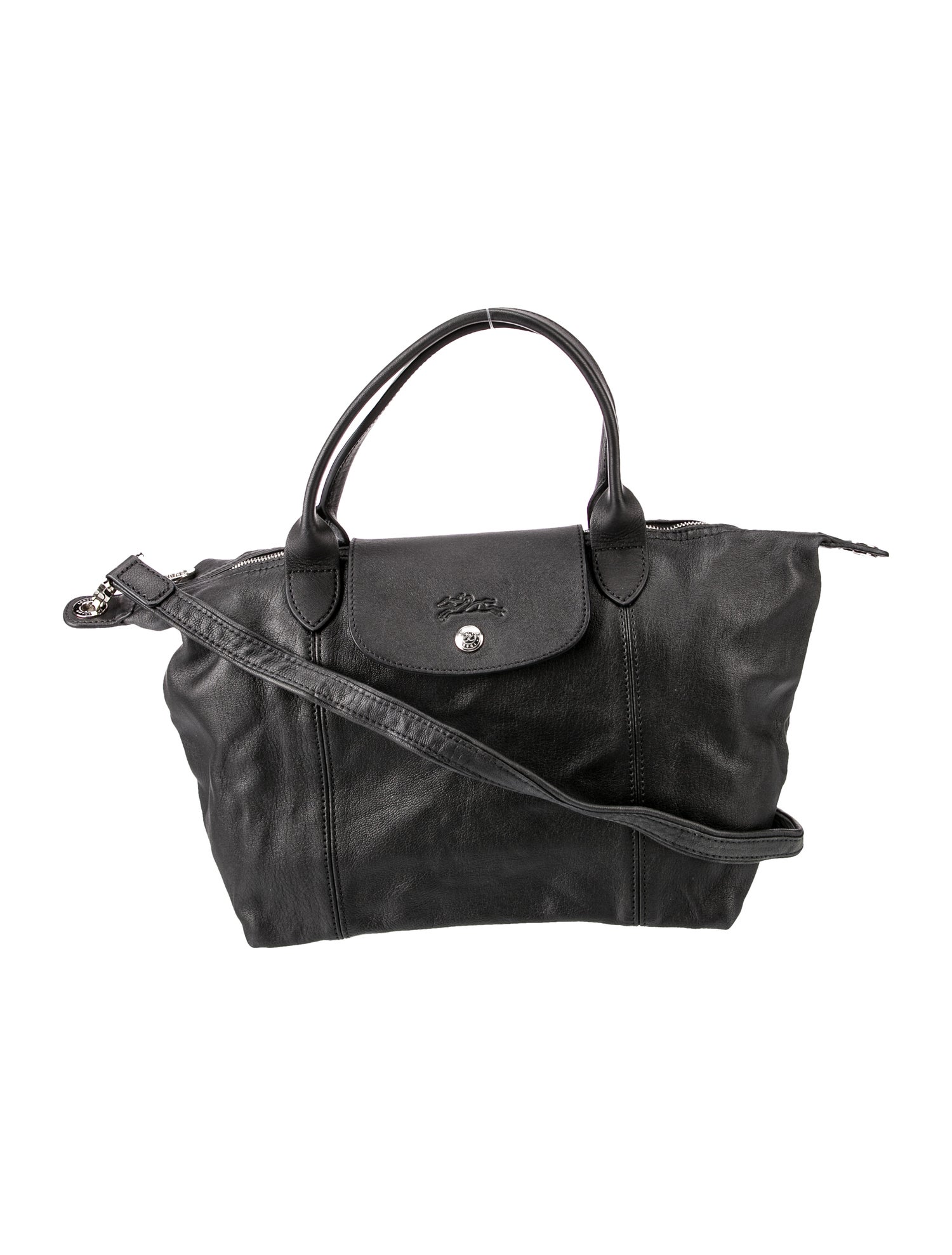 Longchamp Leather Top Handle Bag - Black Totes, Handbags - WL882998 ...