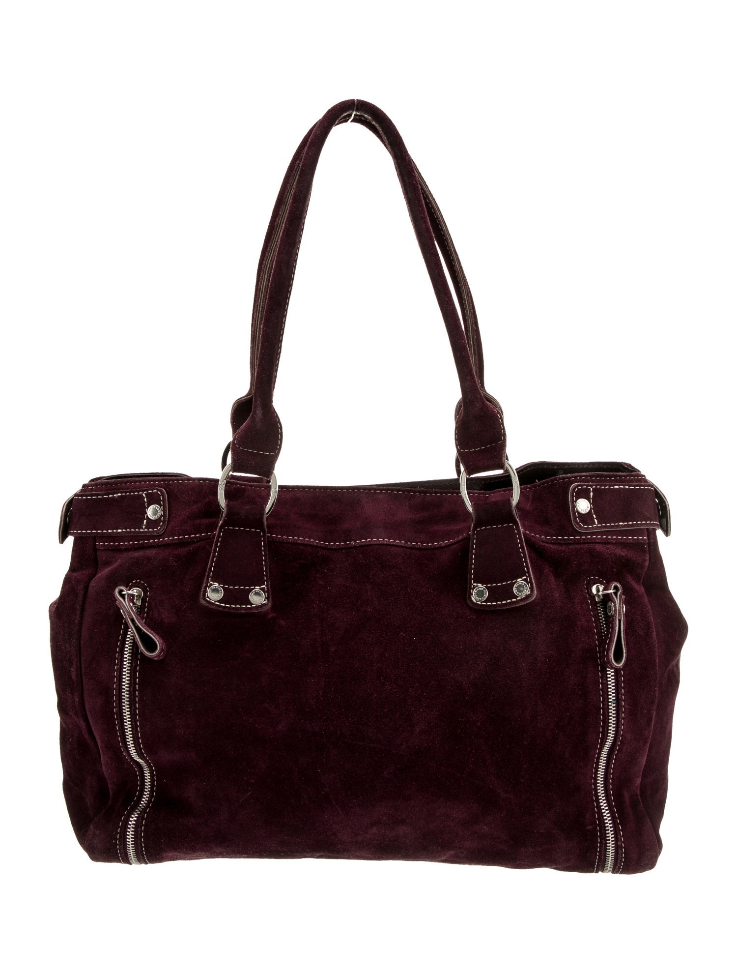 Longchamp Suede Shoulder Bag - Purple Shoulder Bags, Handbags ...