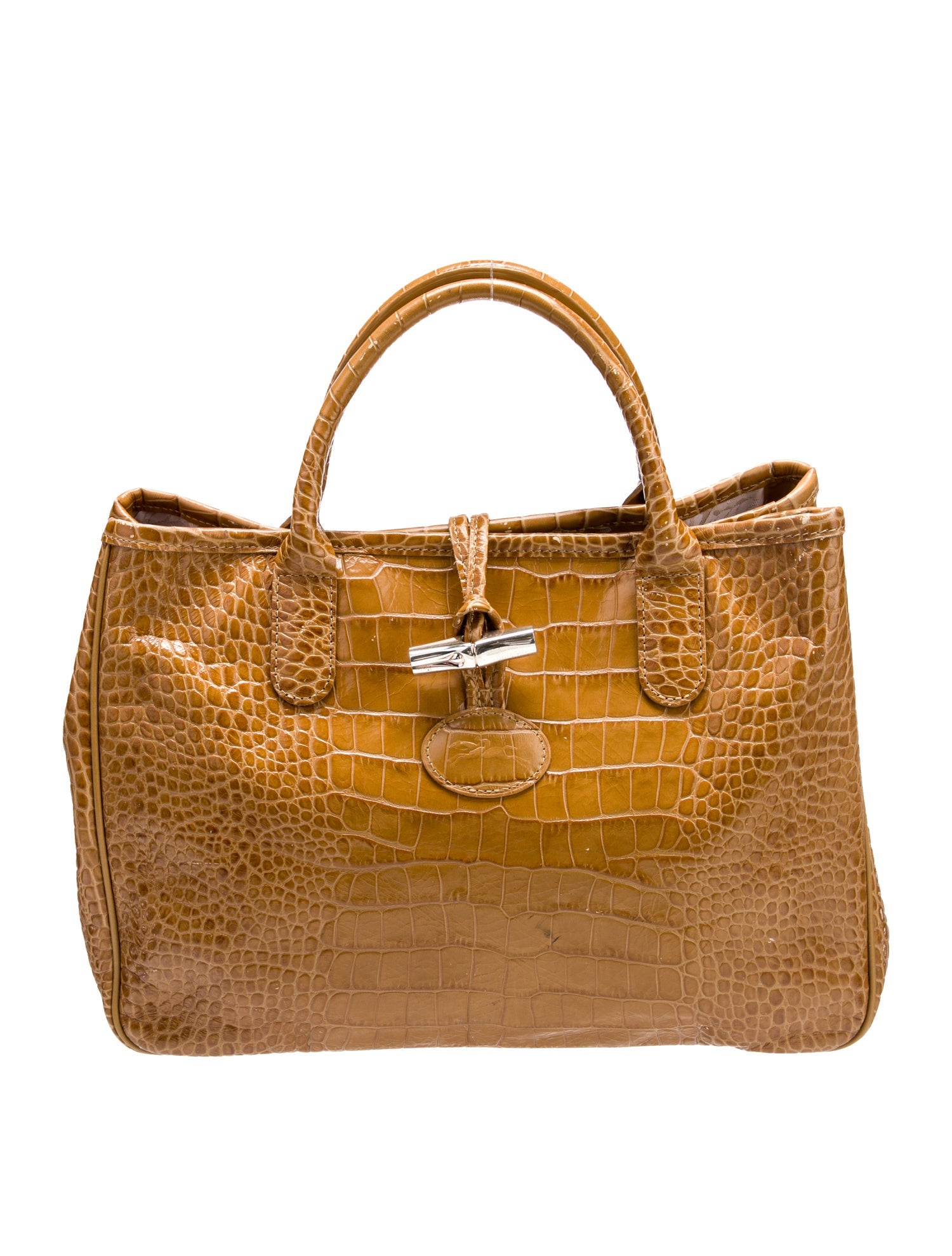 Longchamp Leather Top Handle Bag - Neutrals Handle Bags, Handbags ...
