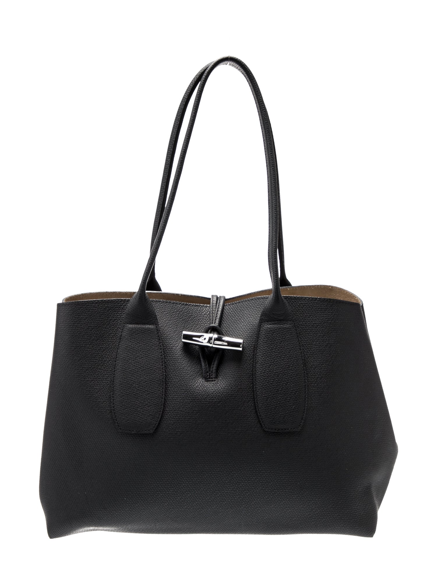 Longchamp Leather Shoulder Bag - Black Shoulder Bags, Handbags ...