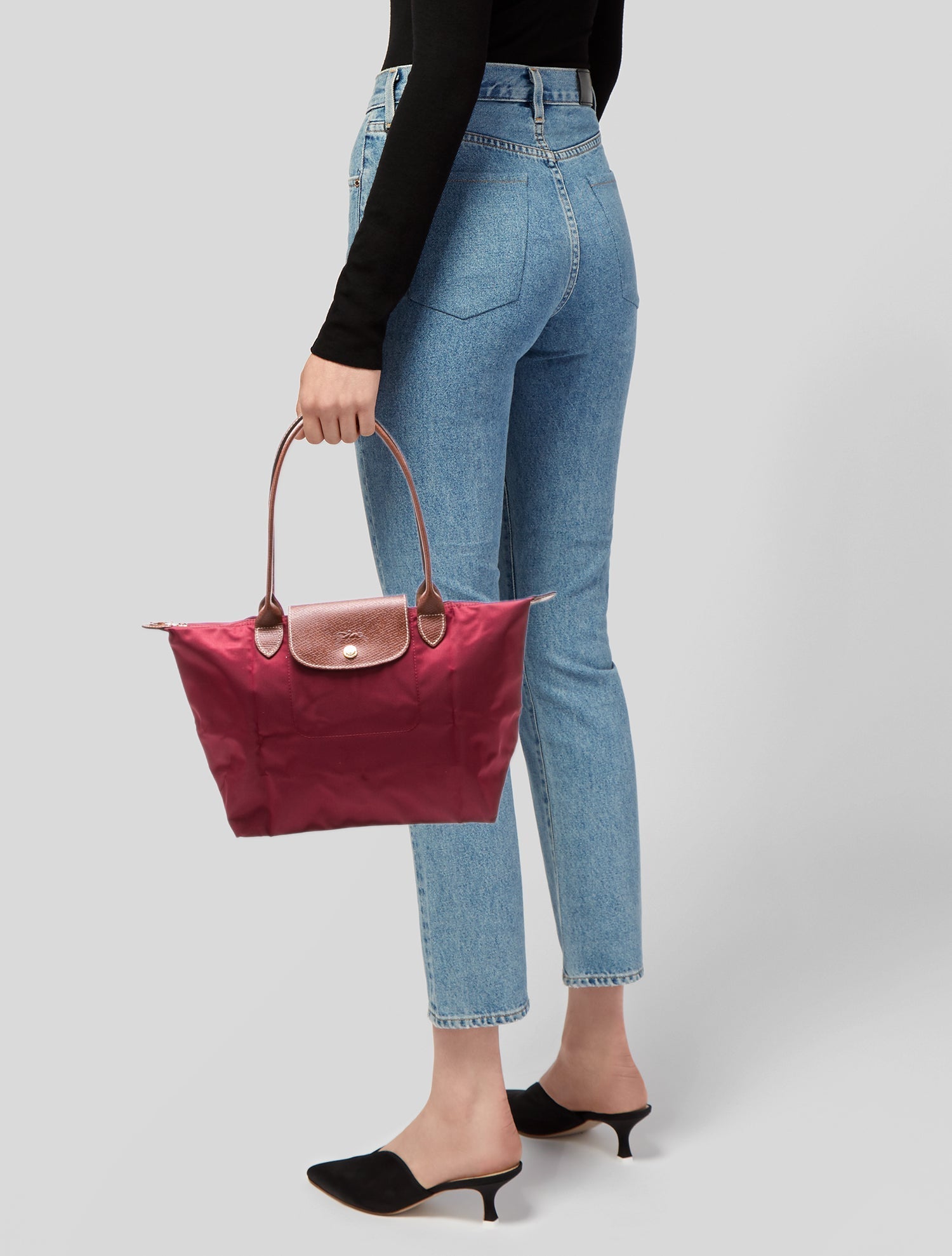 Longchamp Nylon Top Handle Bag - Purple Handle Bags, Handbags ...