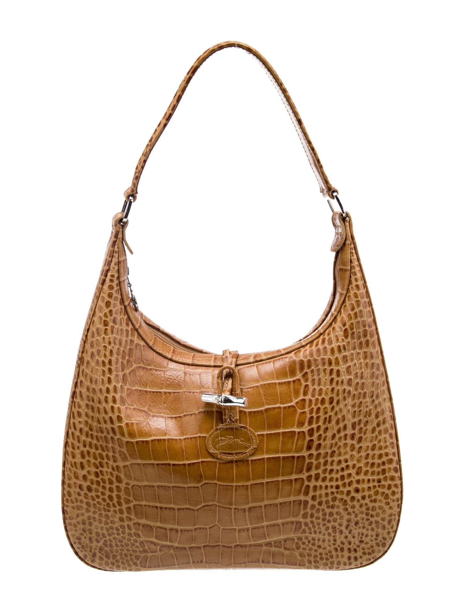 Longchamp Crocodile Shoulder Bag - Brown Shoulder Bags, Handbags ...
