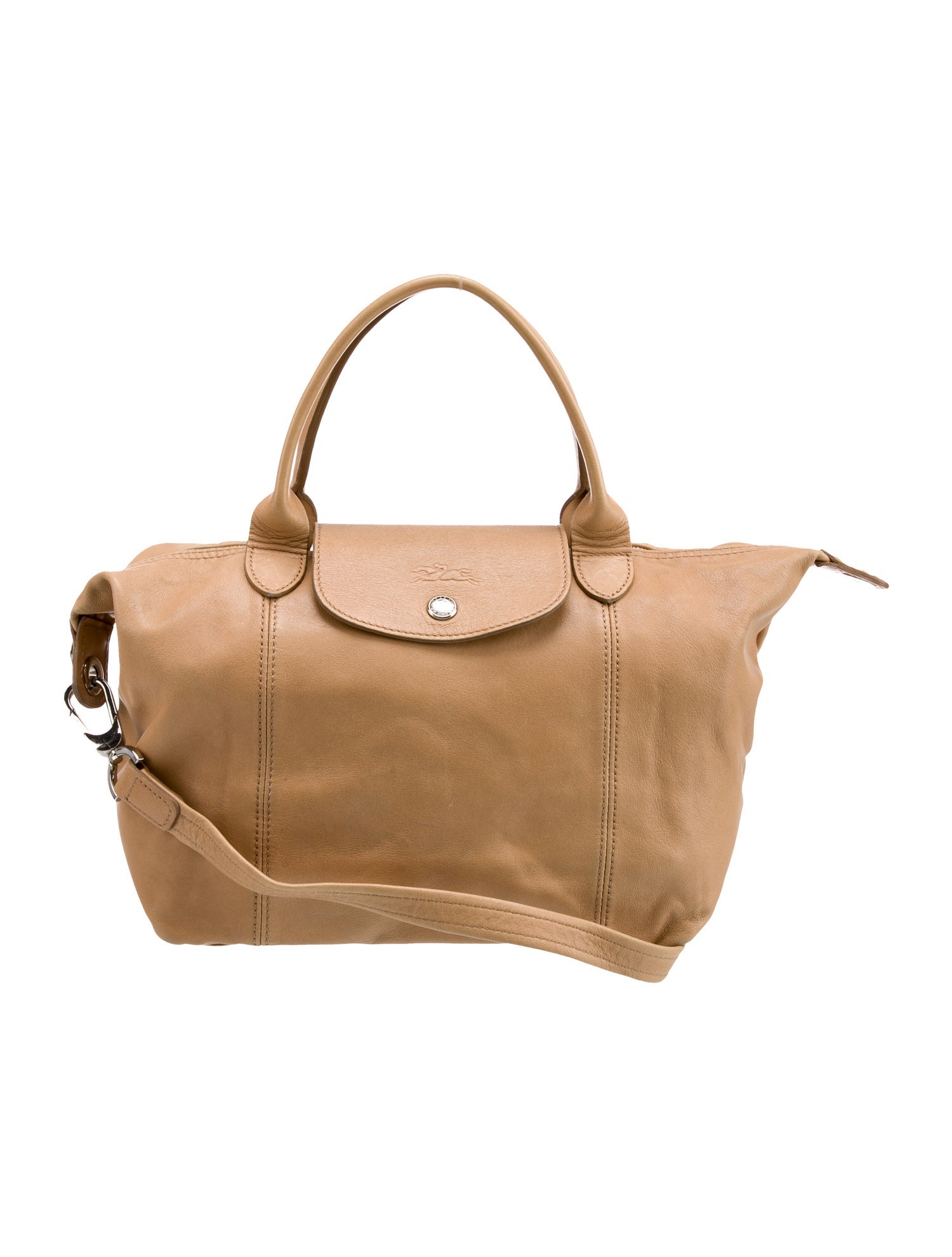 Longchamp Leather Top Handle Bag - Neutrals Handle Bags, Handbags ...