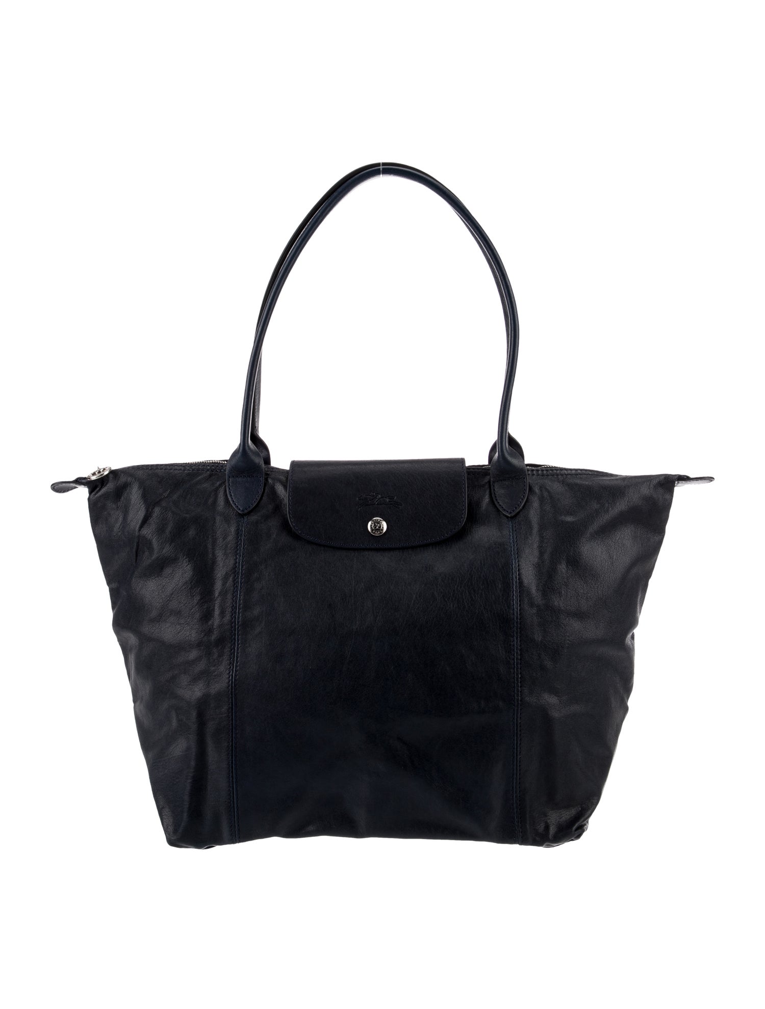 Longchamp Leather Shoulder Bag w/ Tags - Blue Shoulder Bags, Handbags ...