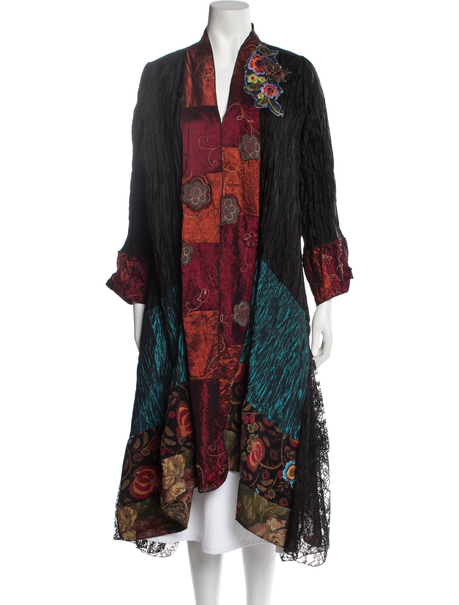 lee anderson couture Printed Crystal Embellishments Robe - Black ...