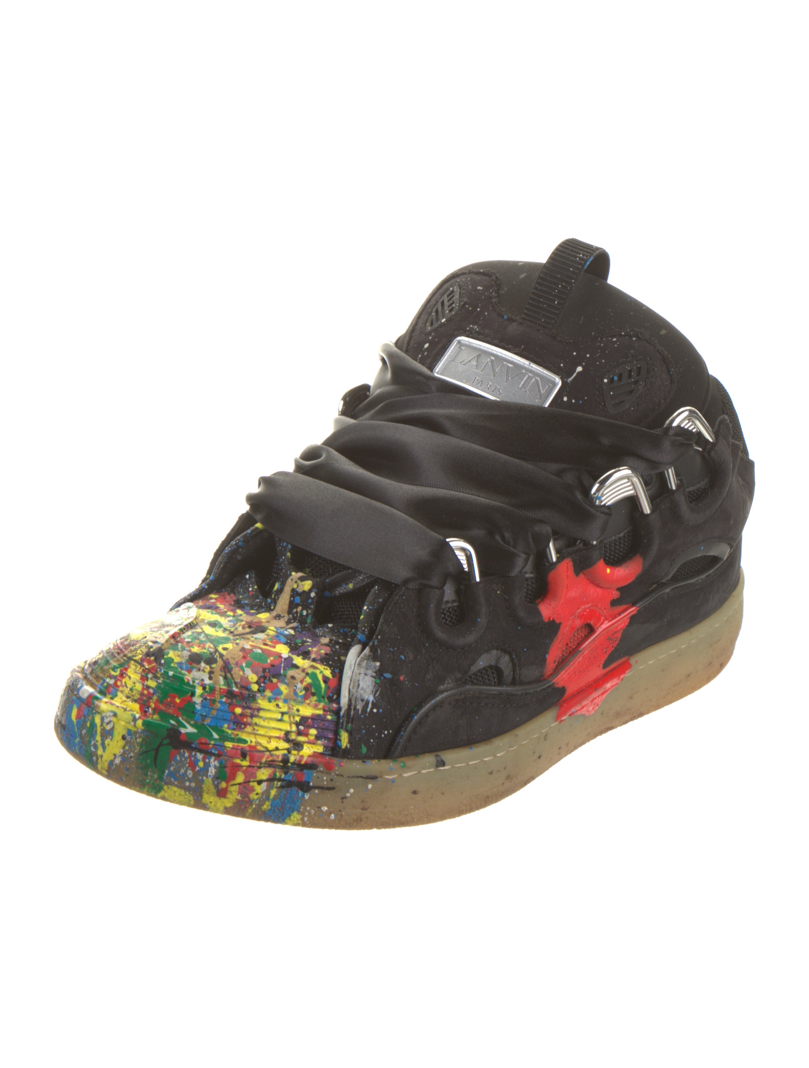 Lanvin x Gallery Dept. Suede Printed Sneakers - Black Sneakers, Shoes ...